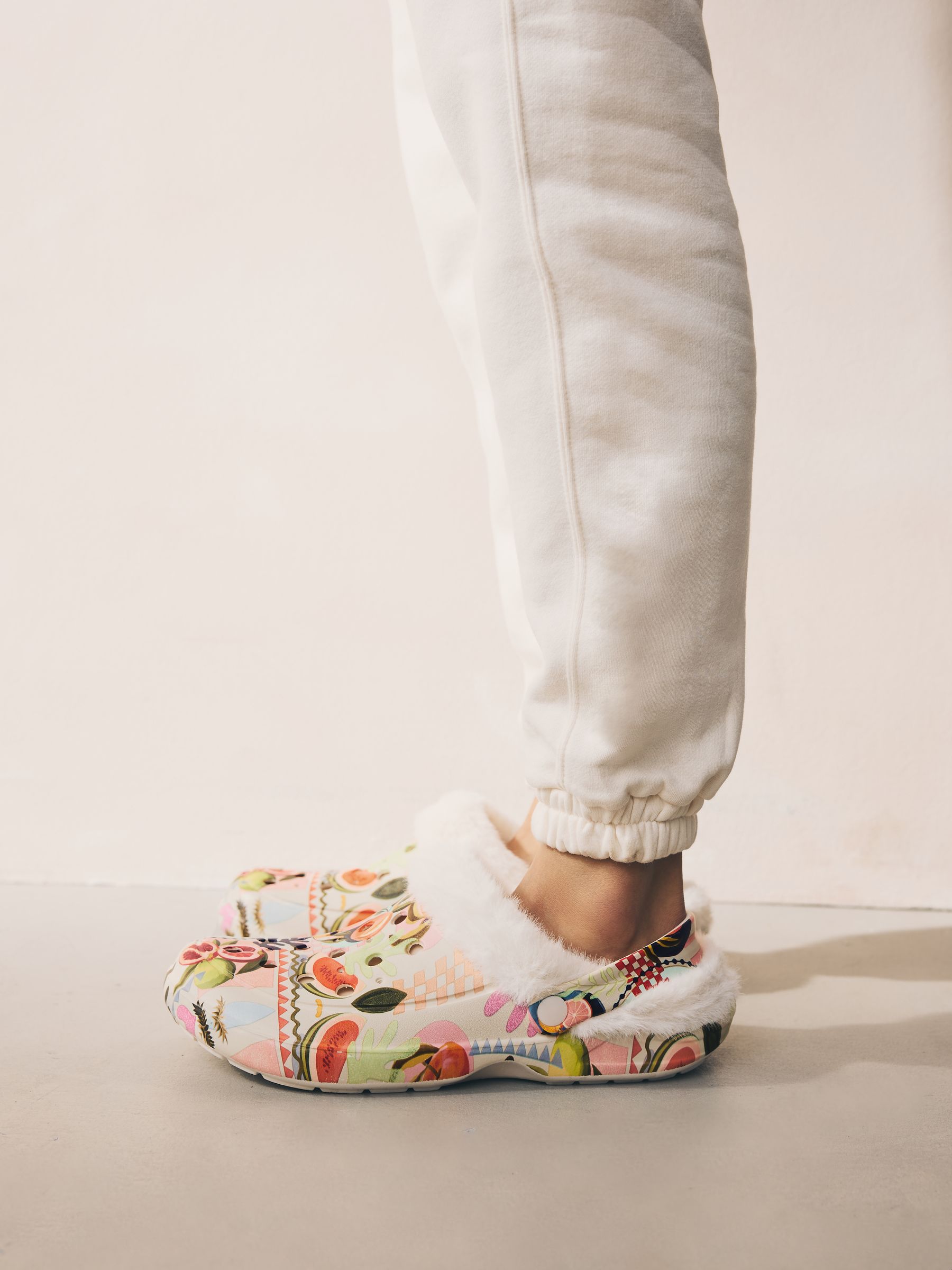 Buy Multi Fruit Print Faux Fur Lined Clog Slippers from the Next UK ...