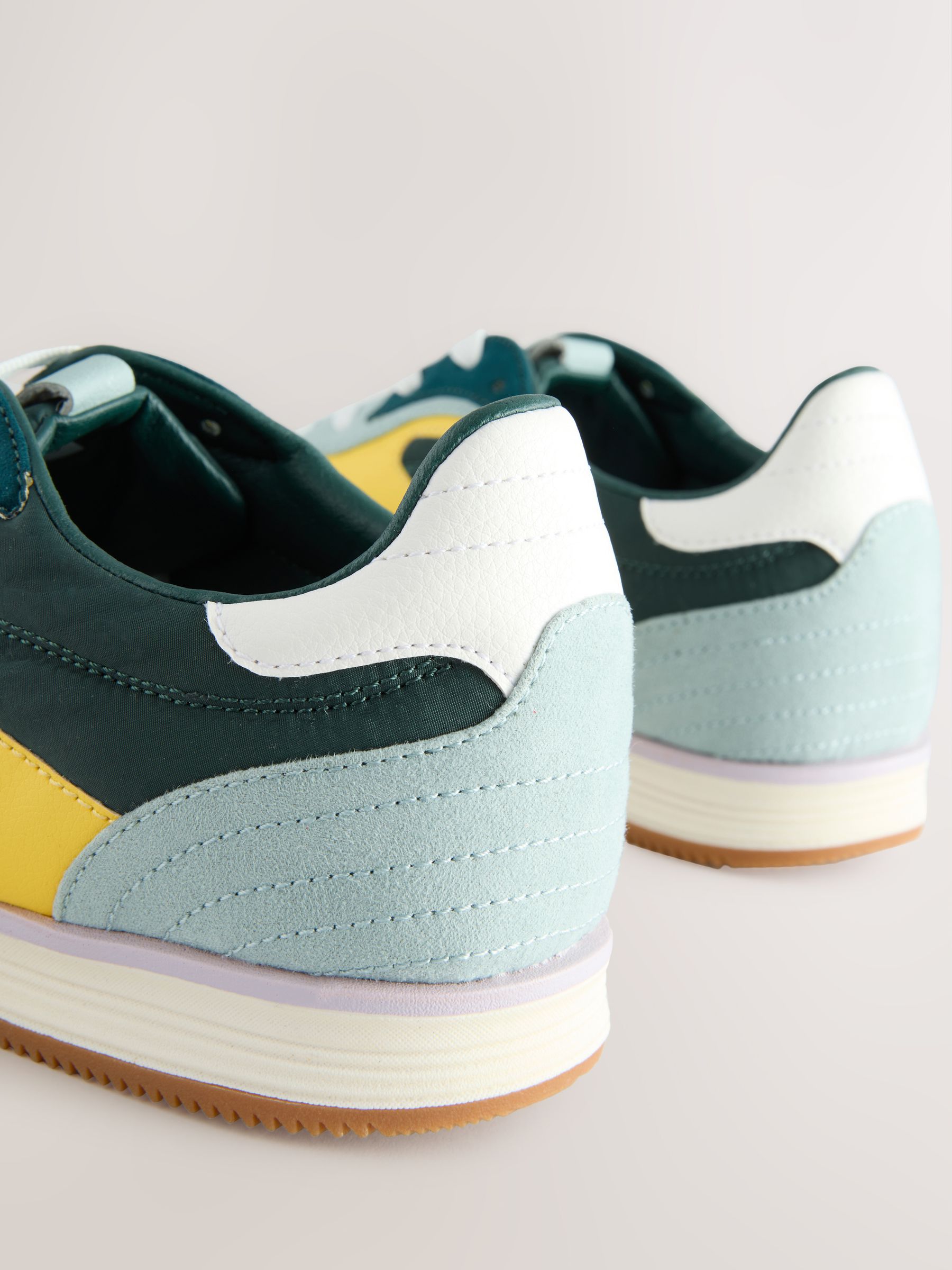 Buy Green Panel Detail Lace-Up Trainers from the Next UK online shop