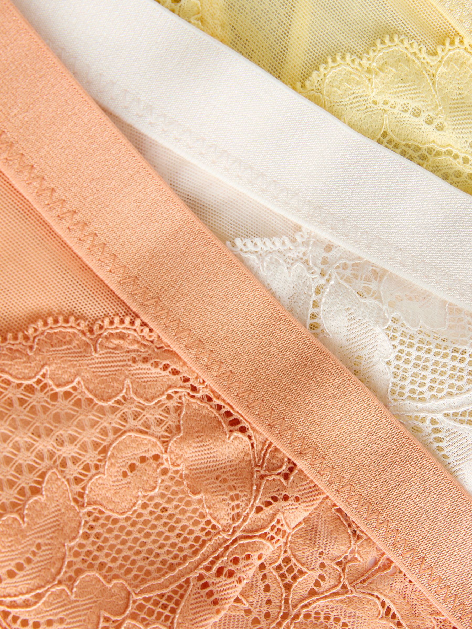 Buy Lemon Yellow/Orange/Cream Lace Knickers 3 Pack from the Next UK ...