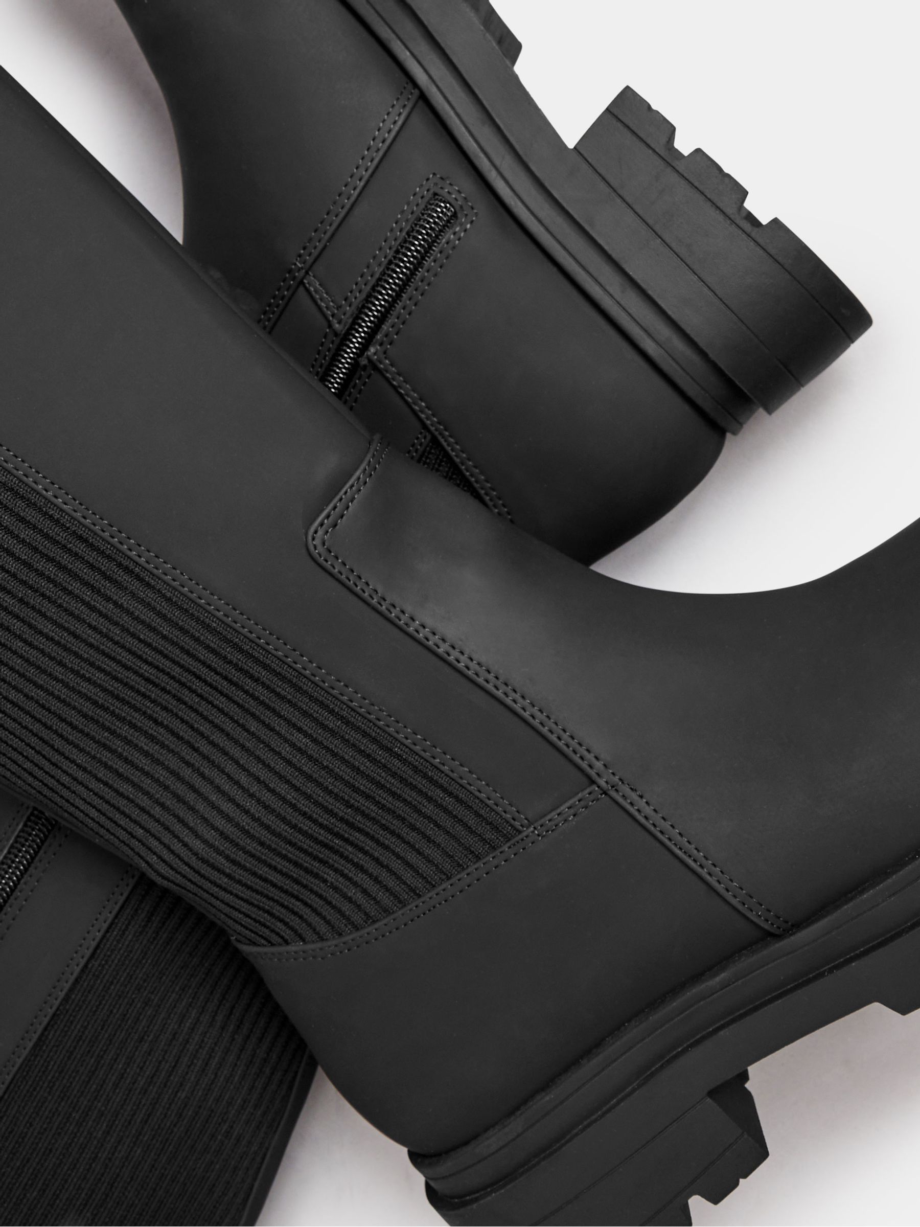 Buy Yours Curve Black Wide Fit Extra Wide Fit Sock Panel Knee High ...