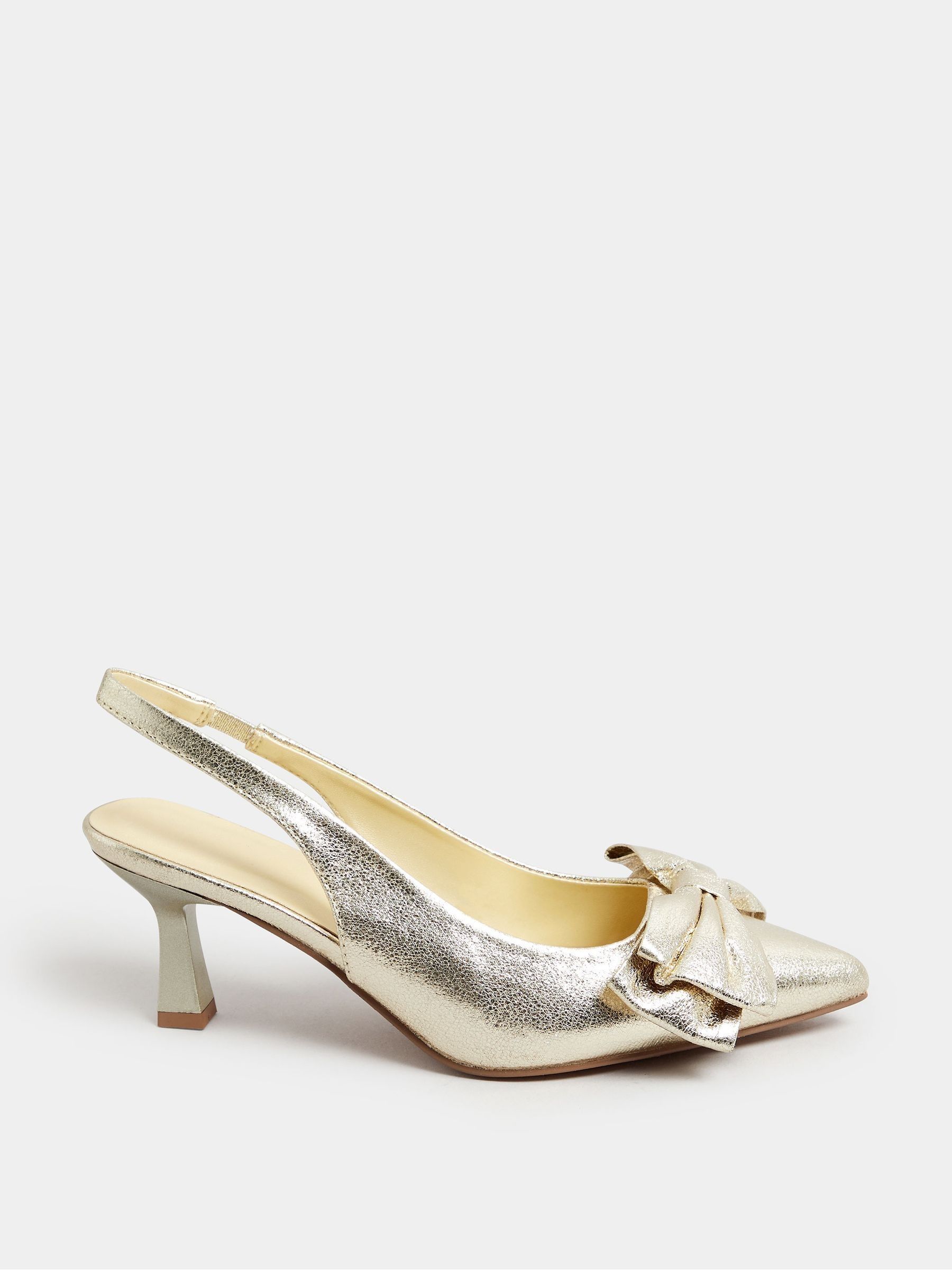 Buy Yours Curve Gold Extra Wide Fit Extra Wide Fit Slingback Heels from ...
