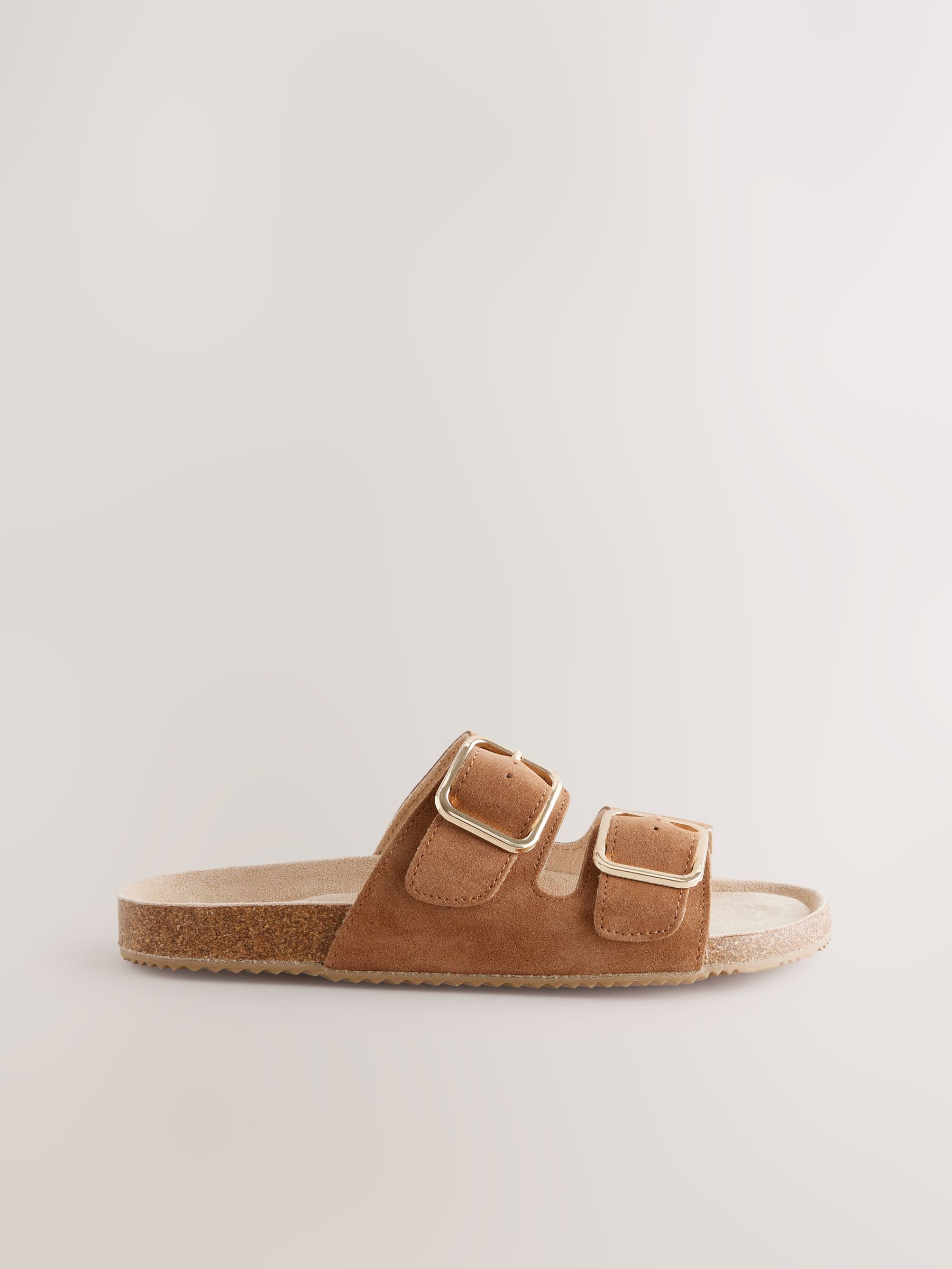 Buy Tan Brown Suede Buckle Sliders Slippers from Next Hong Kong