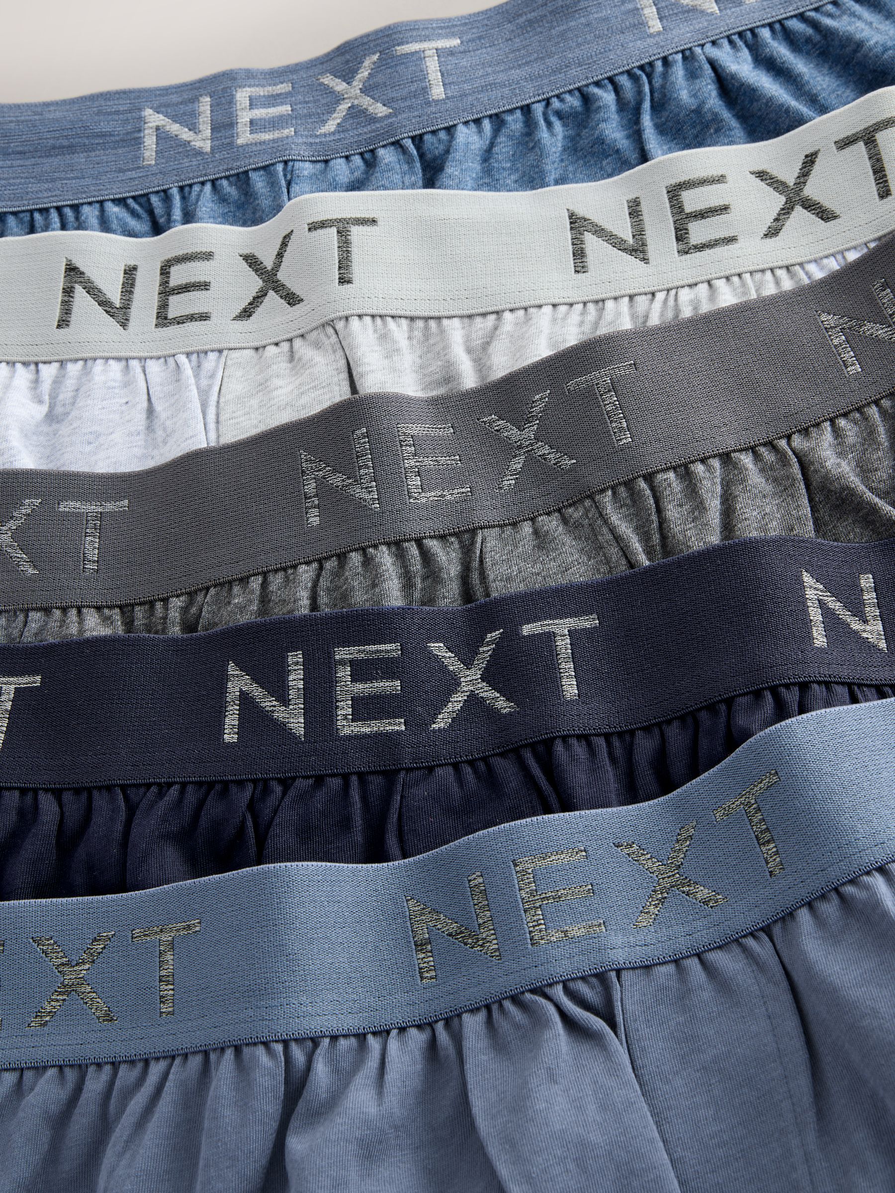 Buy Blue/Grey 5 Pack Loose Boxers from the Next UK online shop