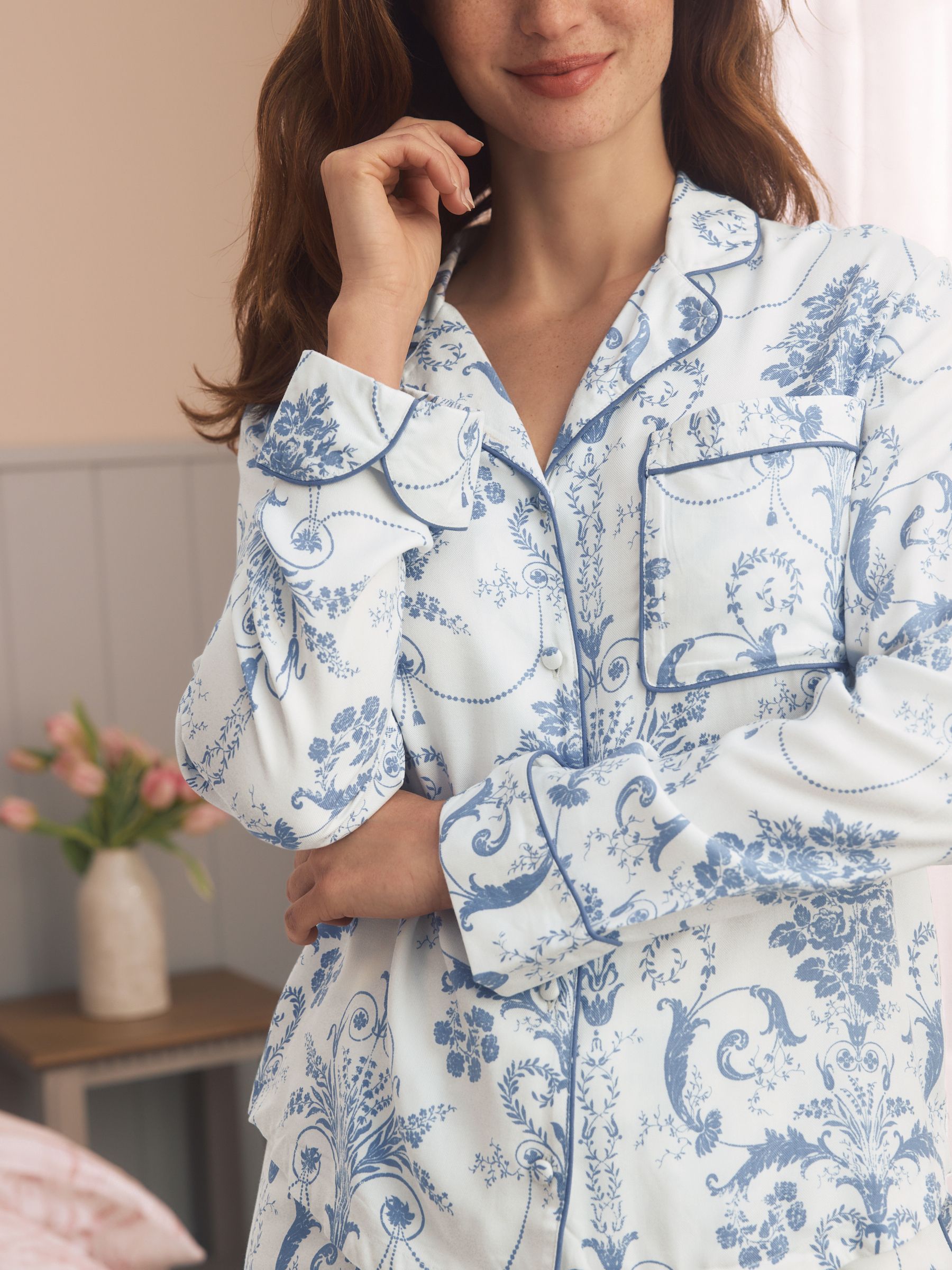 Buy Laura Ashley Blue Button Through Pyjamas Set from the Next UK ...