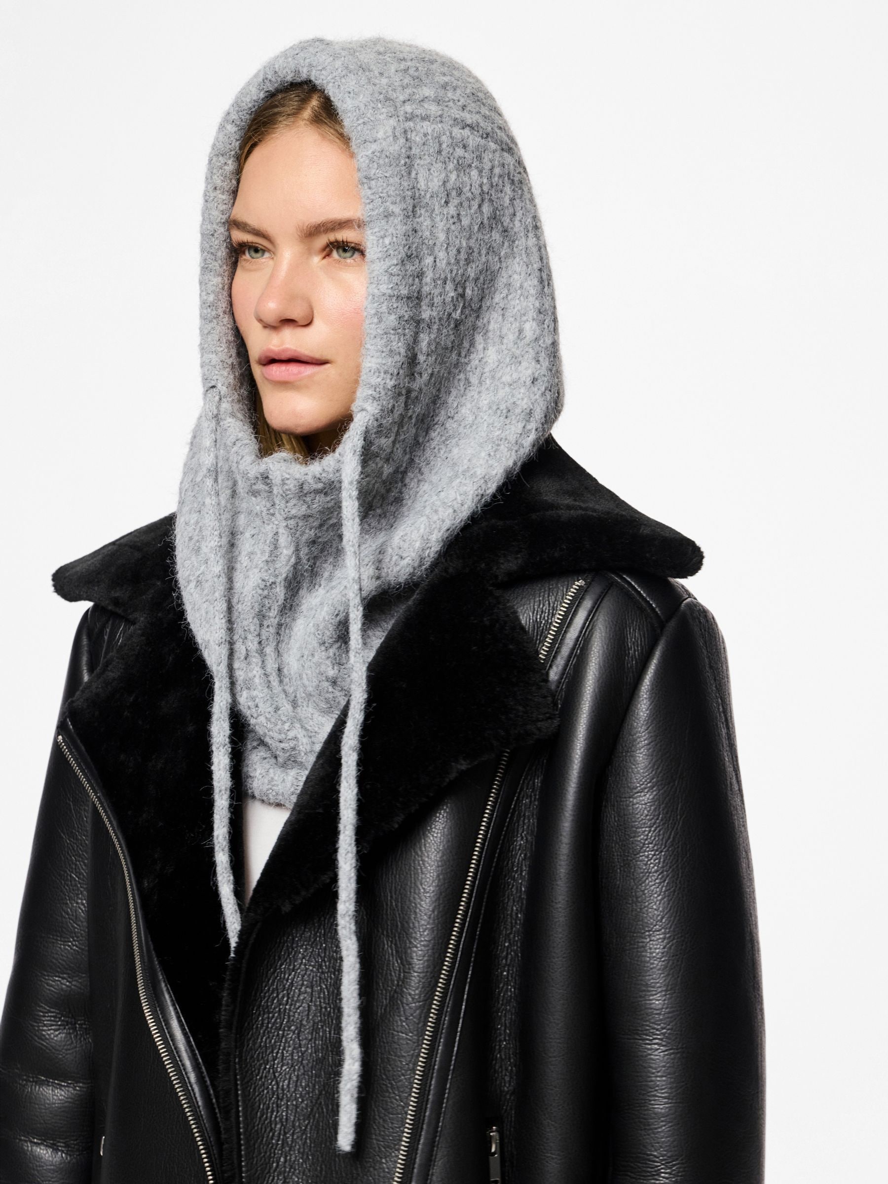 Buy PIECES Grey Ribbed Knit Snood Balaclava Winter Hat from Buy PIECES Grey Ribbed Knit Snood Balaclava Winter Hat from