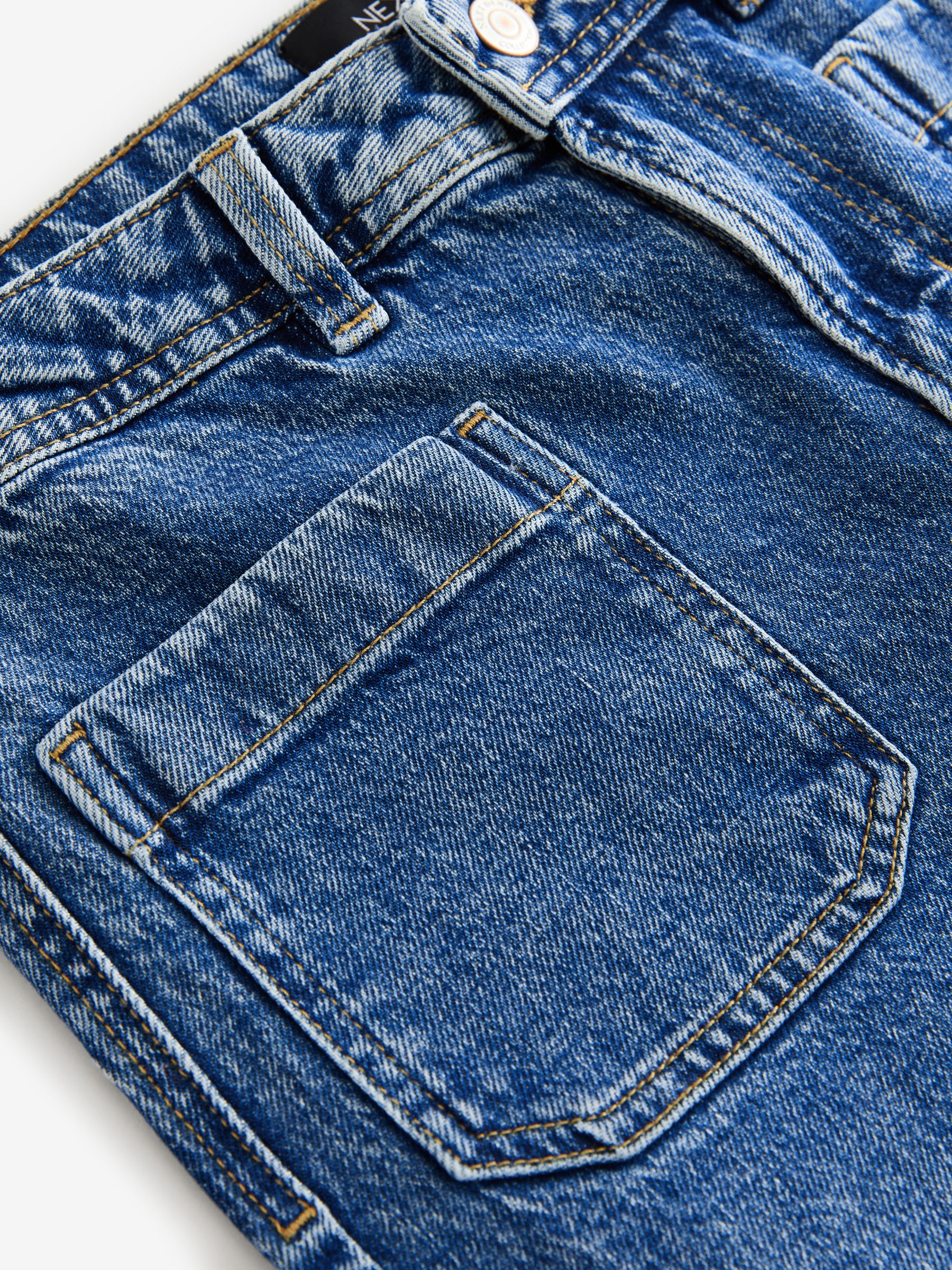 Buy Mid Blue Cropped Patch Pocket Jeans from the Next UK online shop