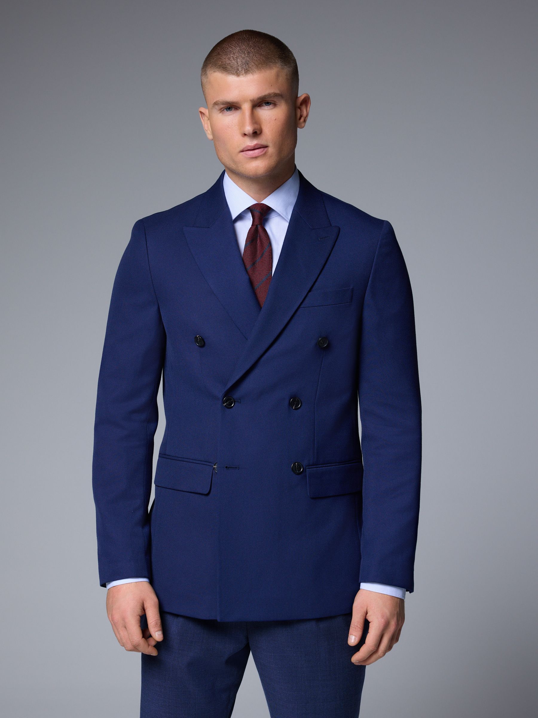 Buy Bright Blue Textured Suit Jacket from Next Kuwait