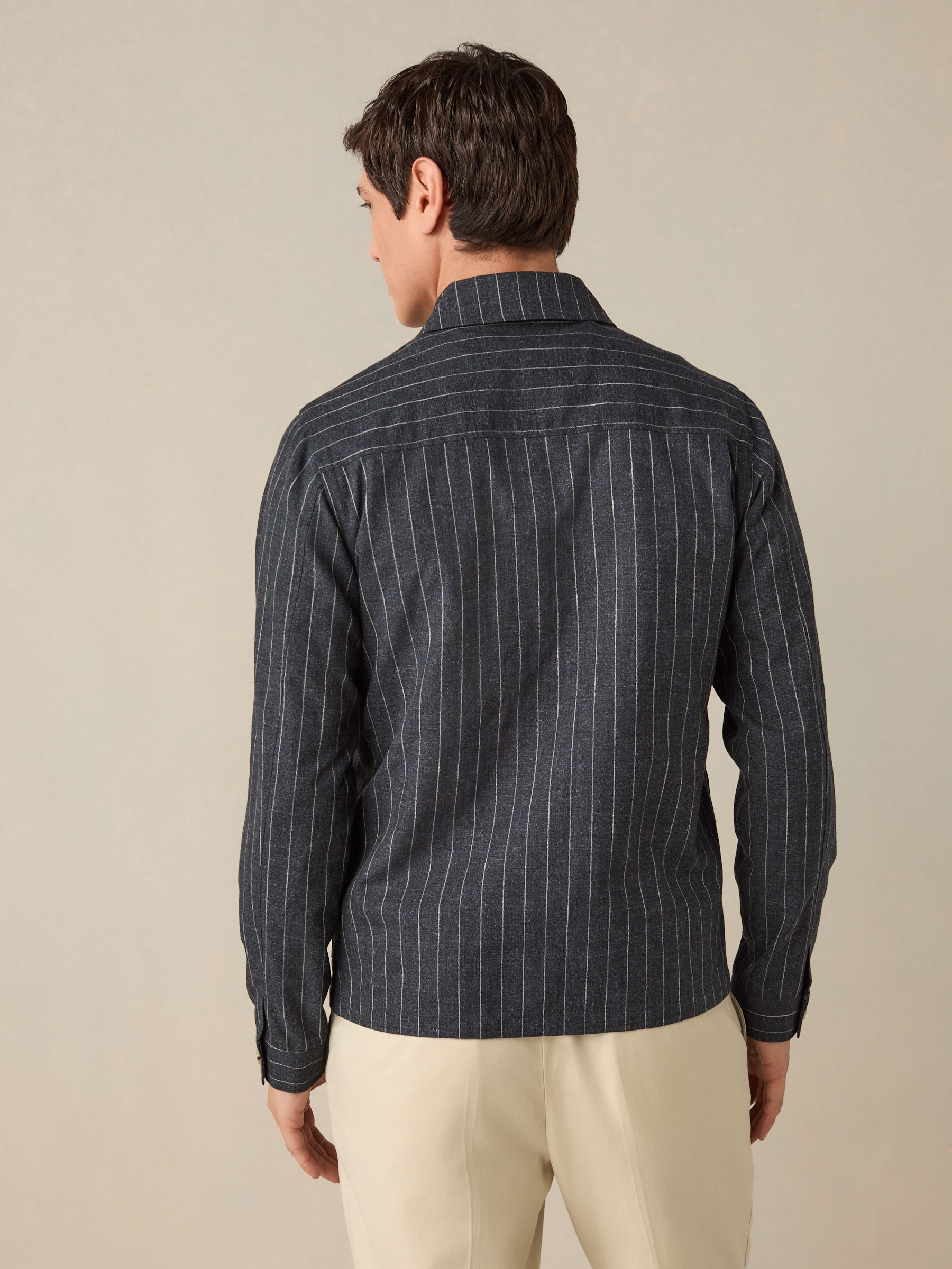 Buy Navy Regular Fit Striped Shacket from the Next UK online shop