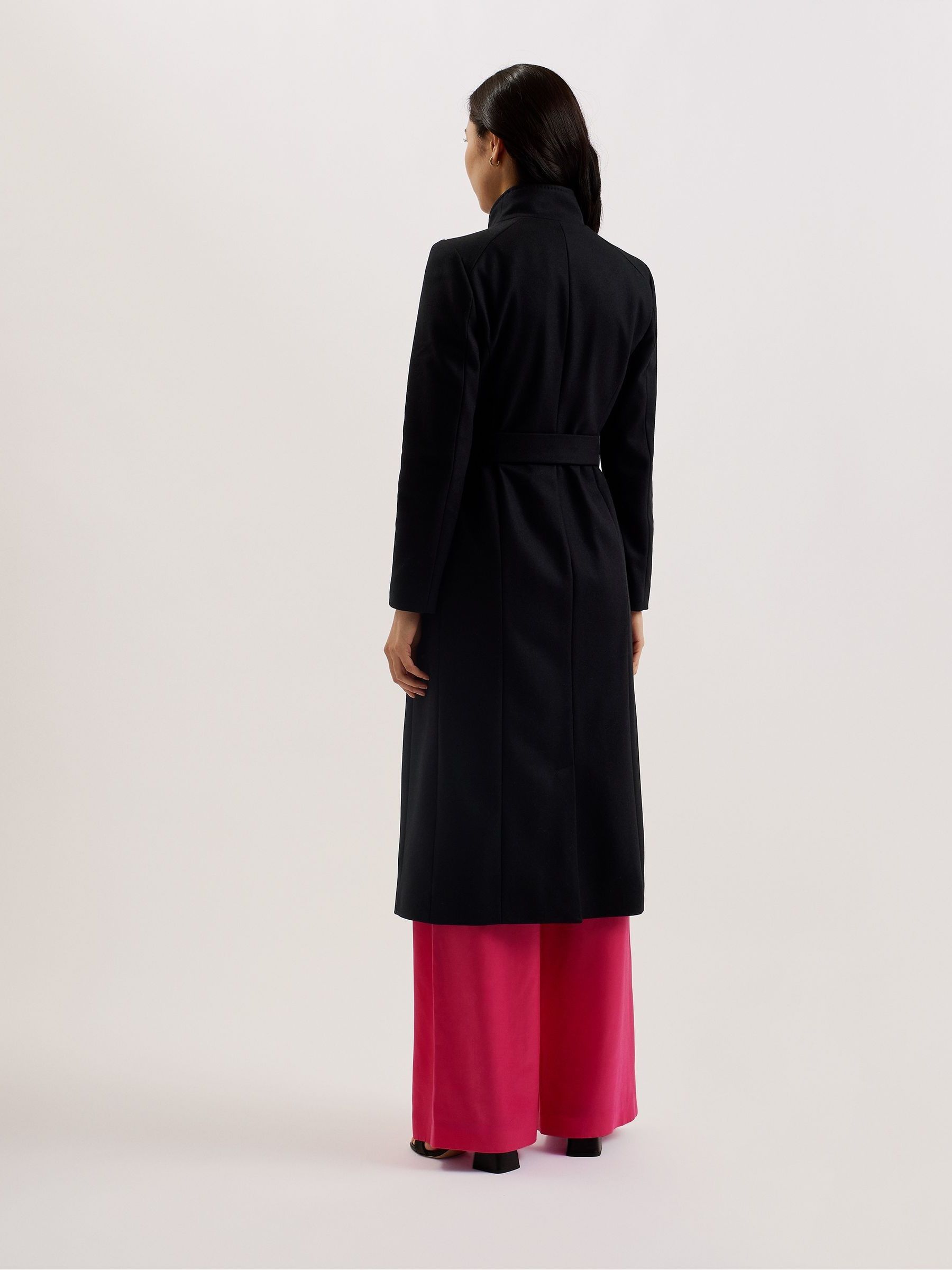Buy Ted Baker Black Rosell Long Length Wool Wrap Coat from Next Ireland