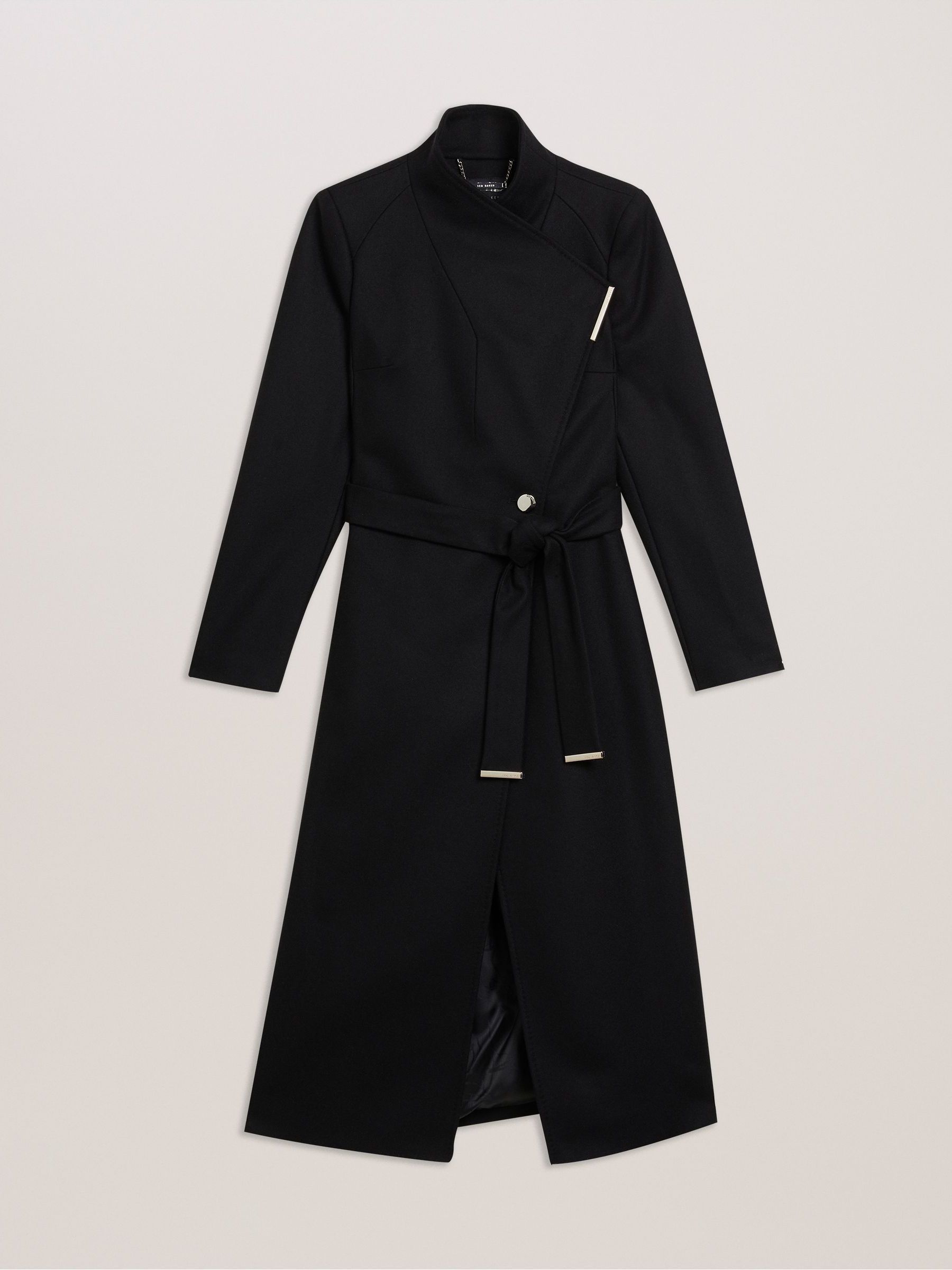Buy Ted Baker Black Rosell Long Length Wool Wrap Coat from Next Ireland