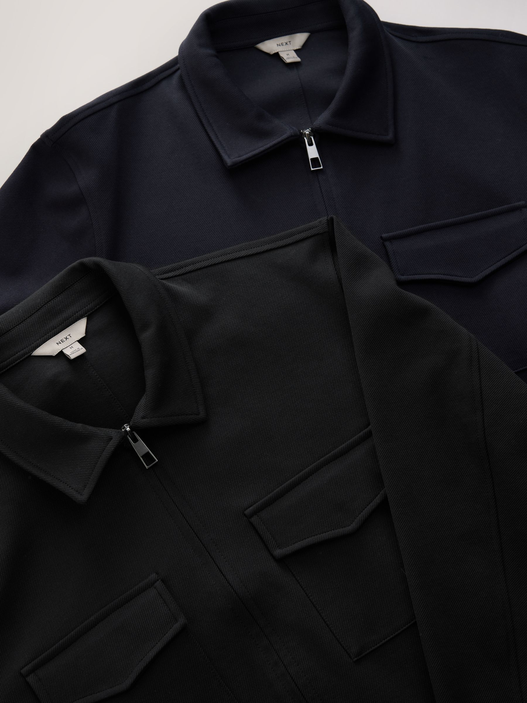 Buy Black/Navy Cotton Blend Jersey Jackets 2 Pack from the Next UK ...