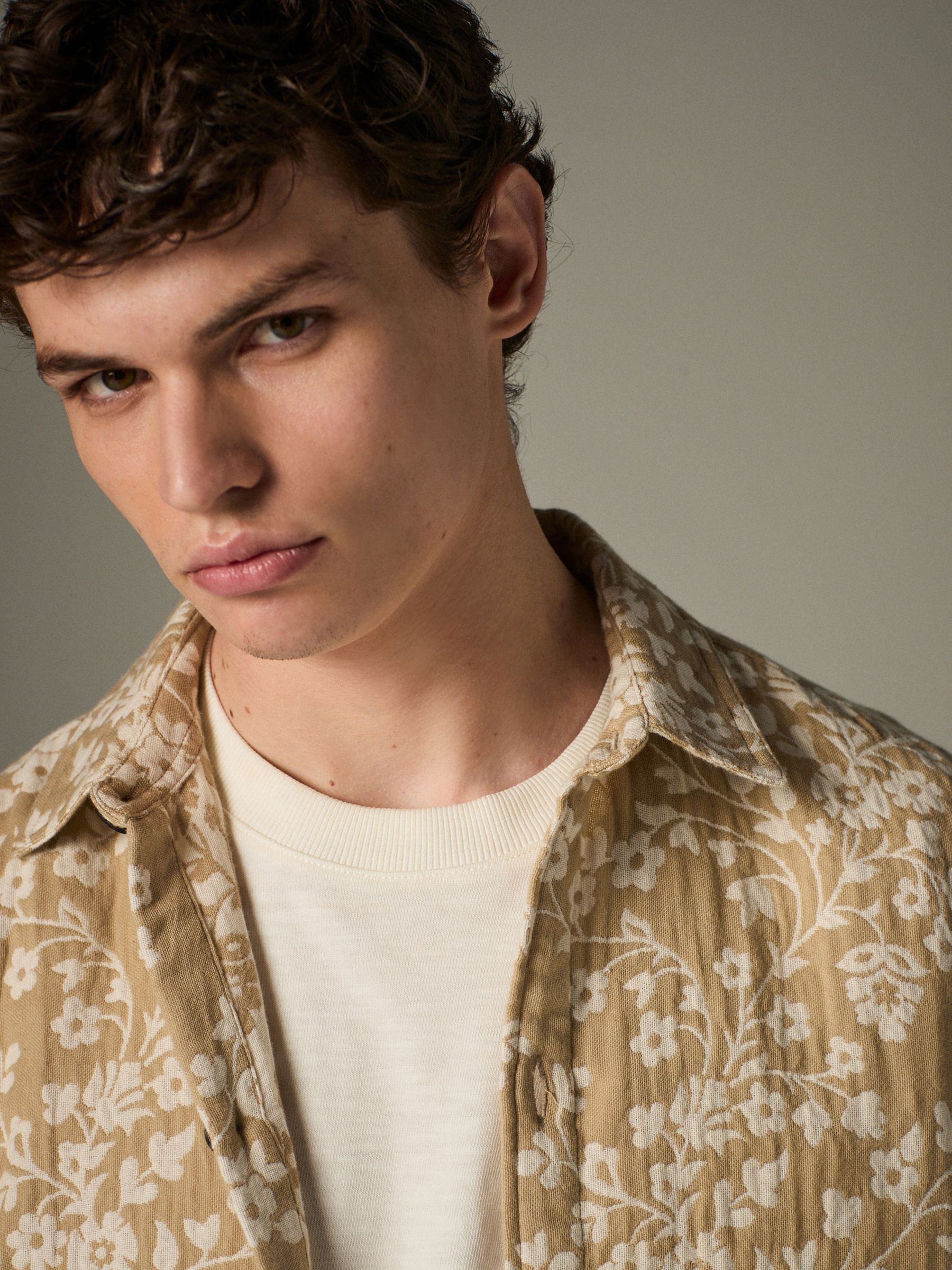 Buy Neutral 100% Cotton Floral Pattern Shacket from the Next UK online shop