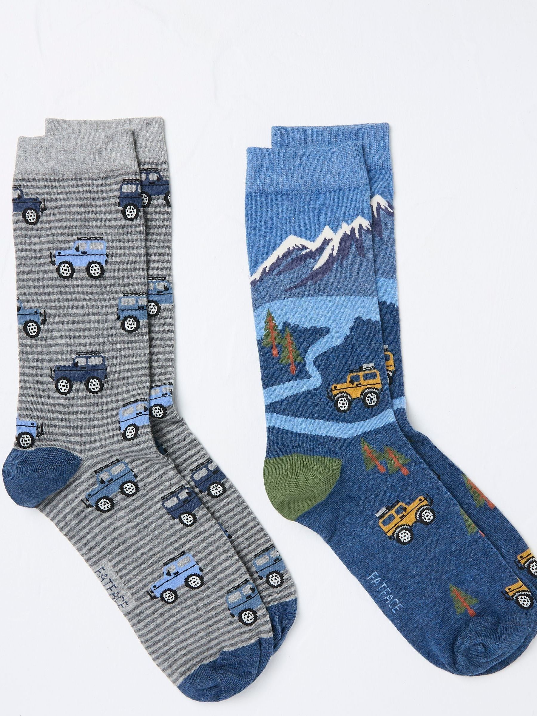 Buy FatFace Blue Off Roader Socks 2 Pack In A Box from the Next UK ...