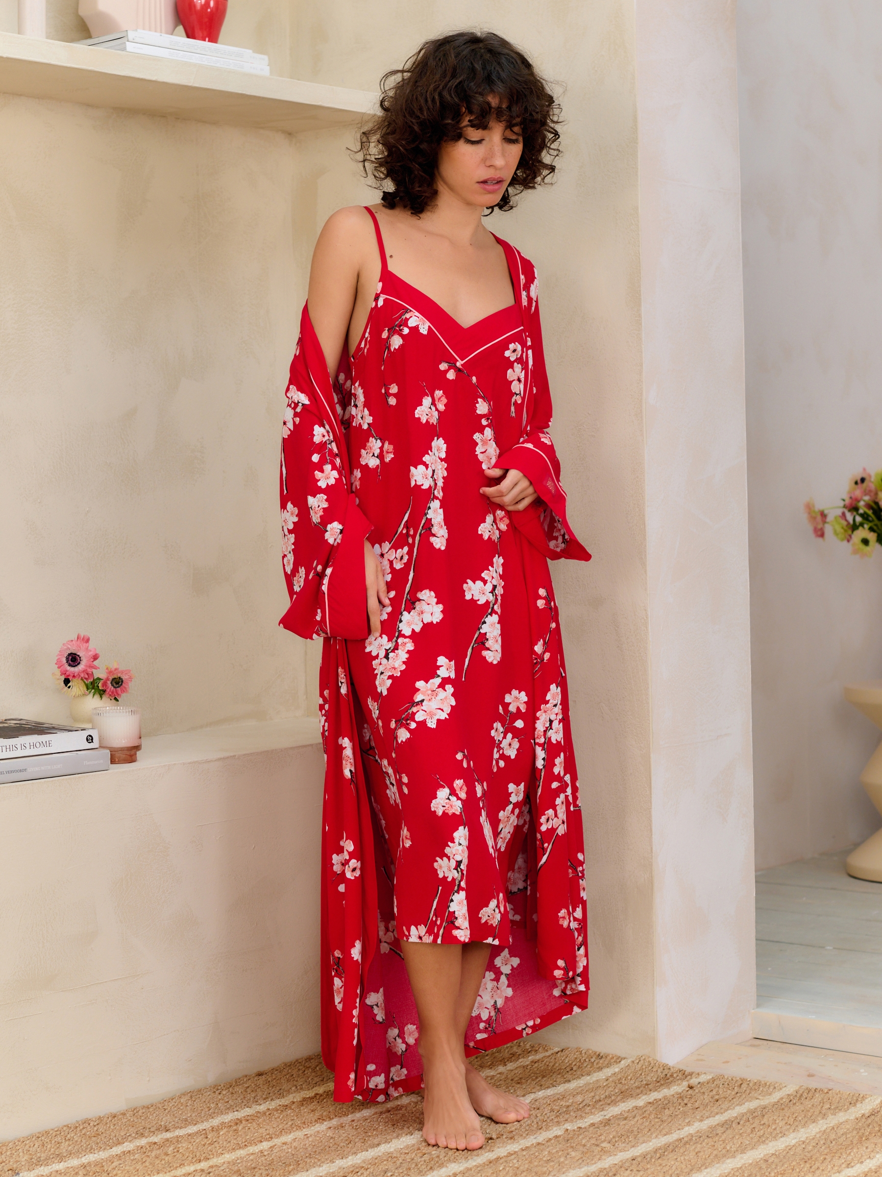 Buy Bath & Body Works Red Japanese Cherry Blossom Lightweight Robe from ...