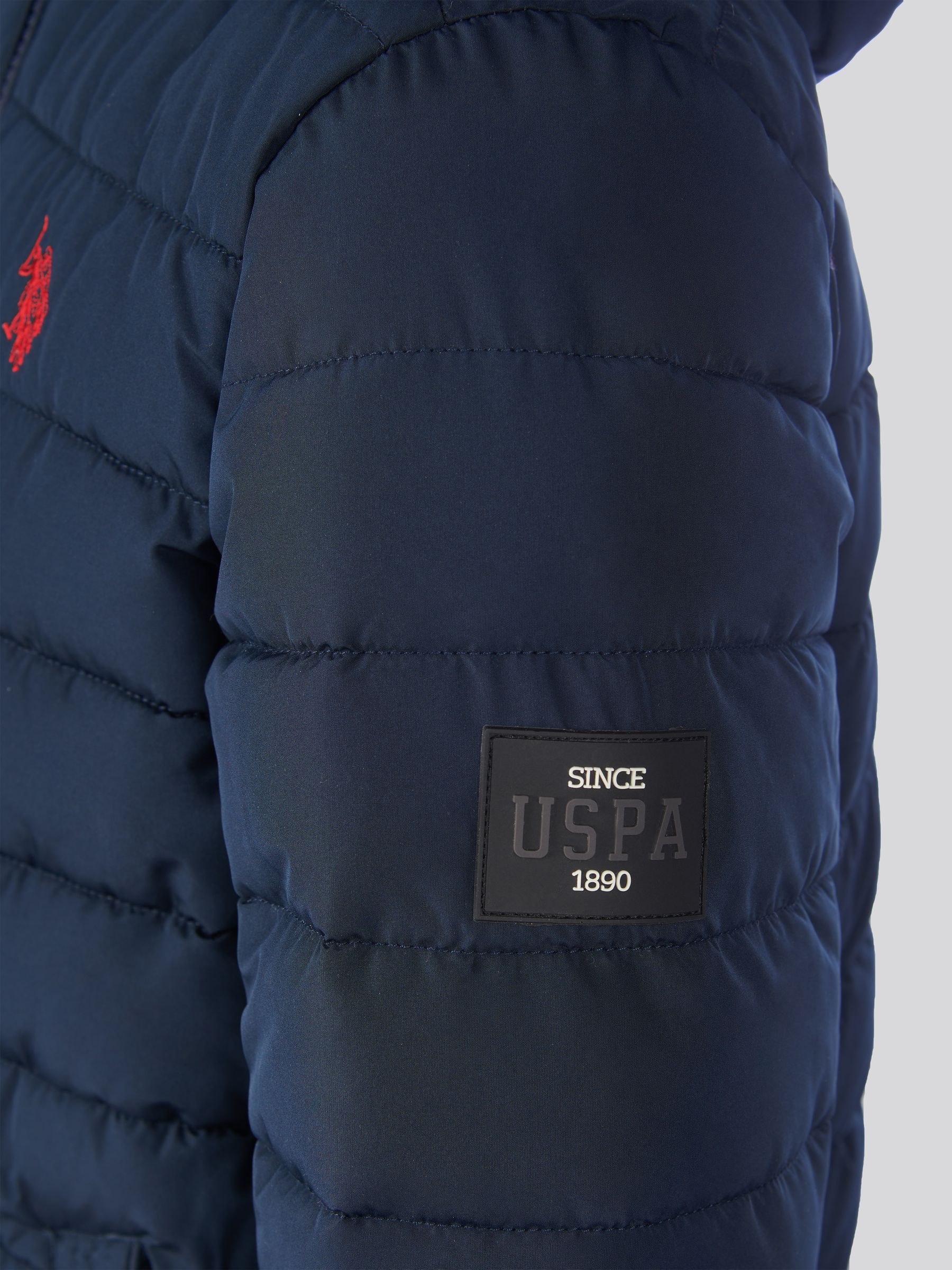 Buy U.S. Polo Assn Dark Blue U.S. Polo Assn. Boys Lightweight Quilt Hooded Puffer Jacket from ...