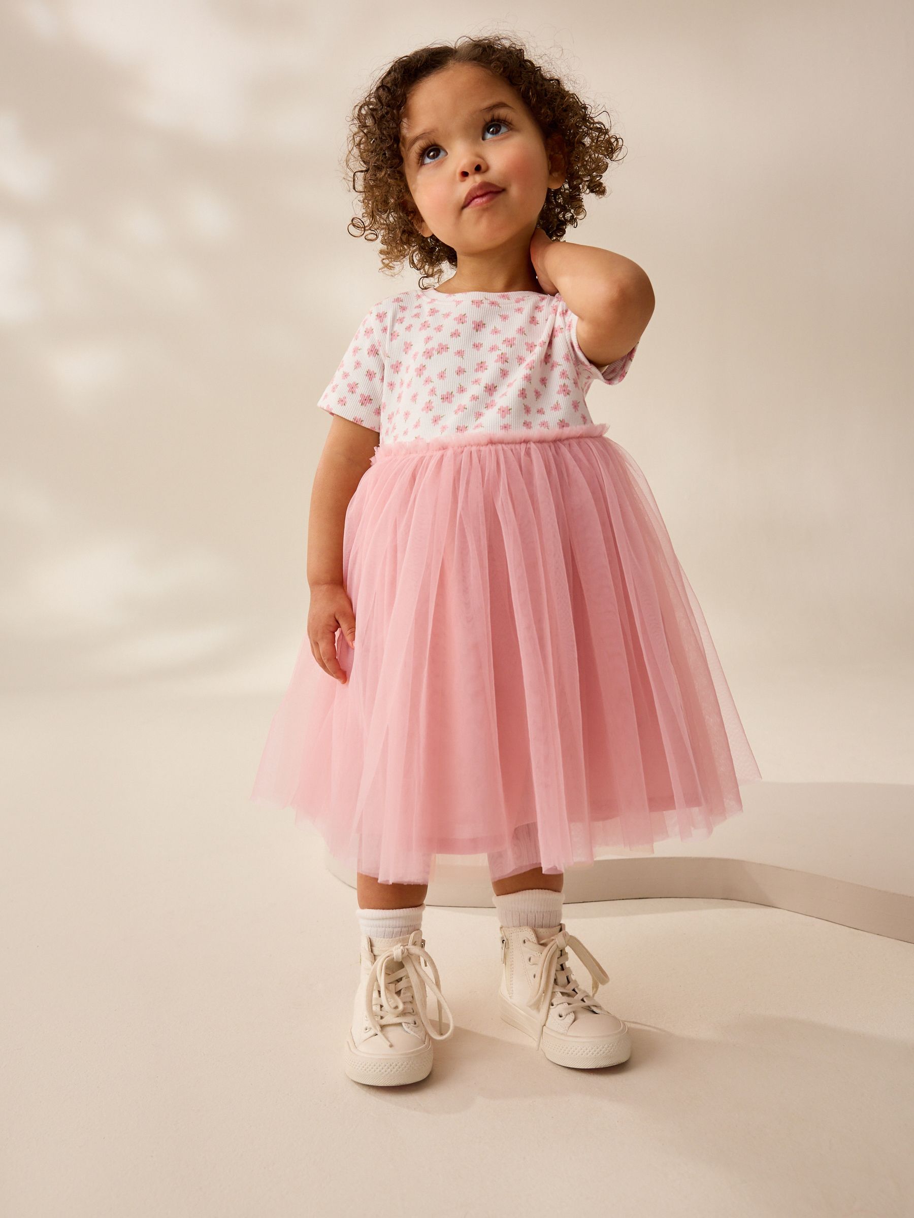 Buy Pink Floral Mesh Party Dress (3mths-7yrs) from Next Hong Kong