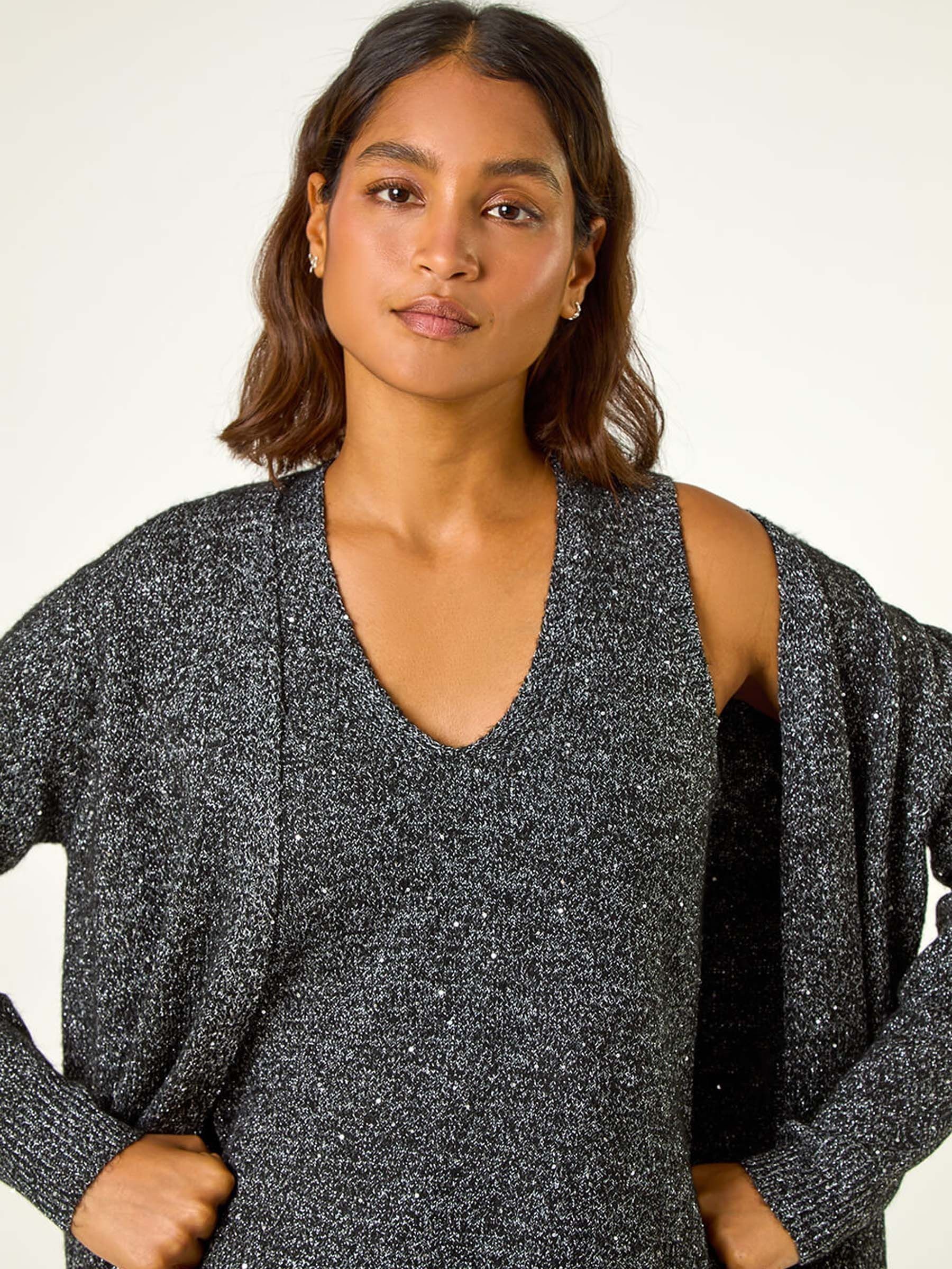 Buy Roman Black Sequin Embellished Knit Vest from the Next UK online shop