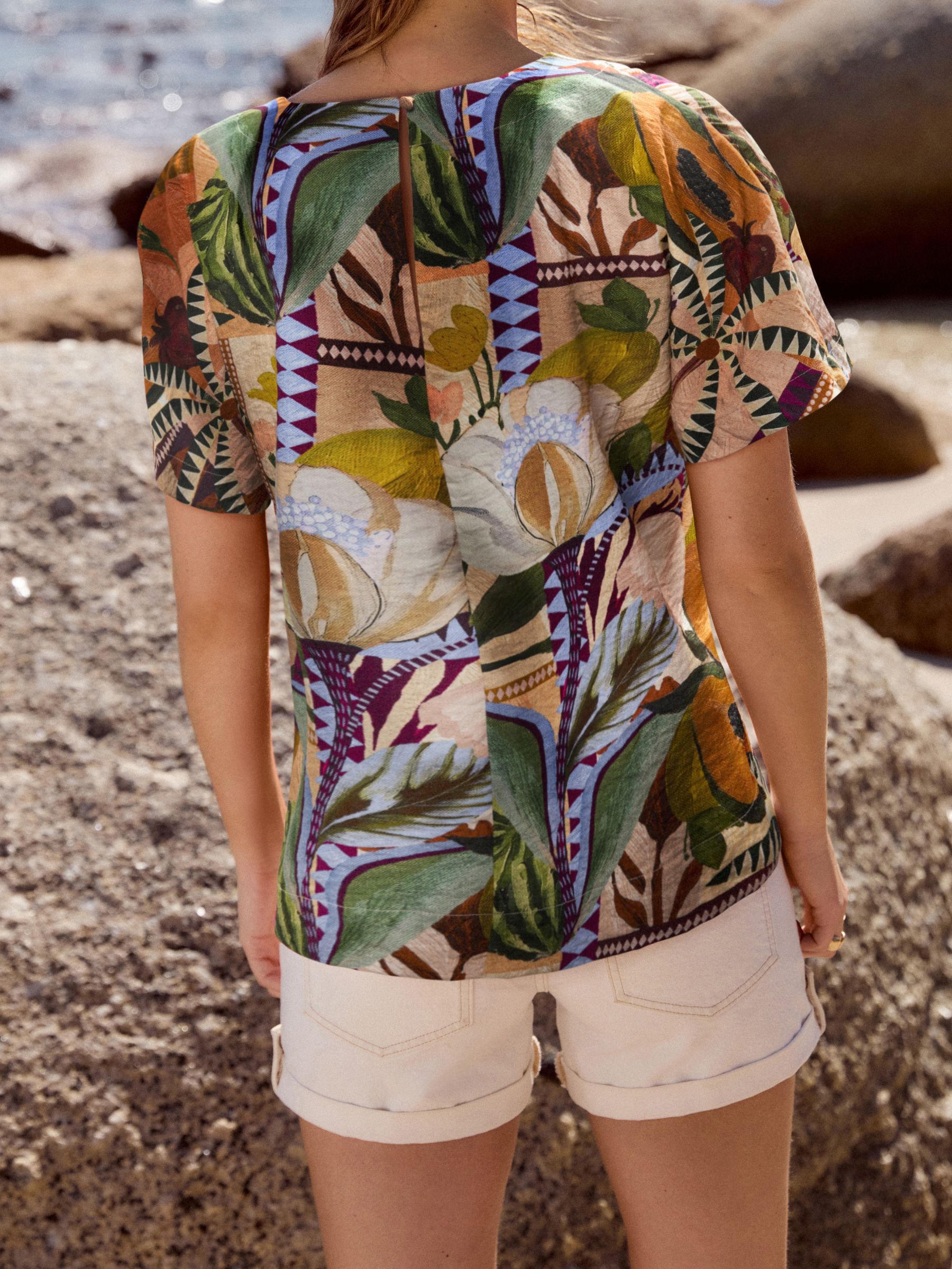 Buy Fruit Print Textured Boxy T-Shirt from the Next UK online shop