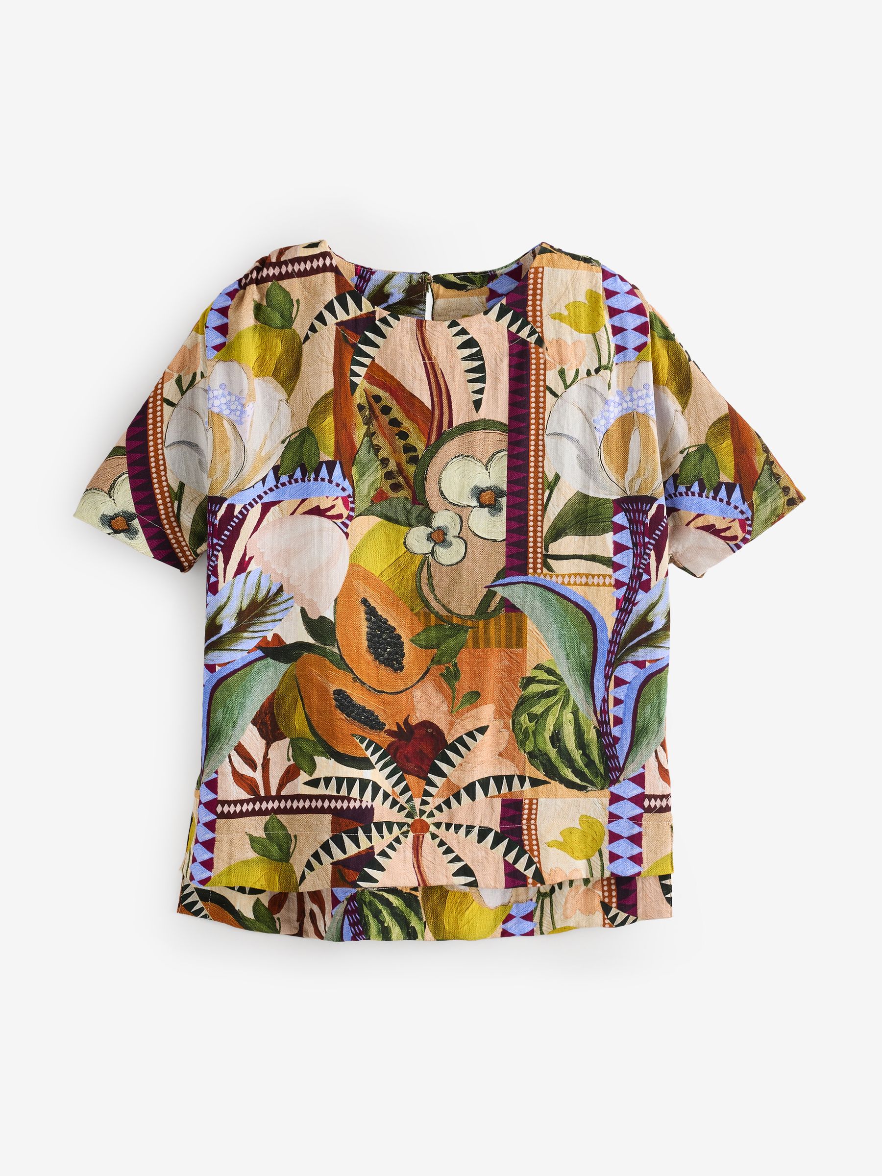Buy Fruit Print Textured Boxy T-Shirt from the Next UK online shop
