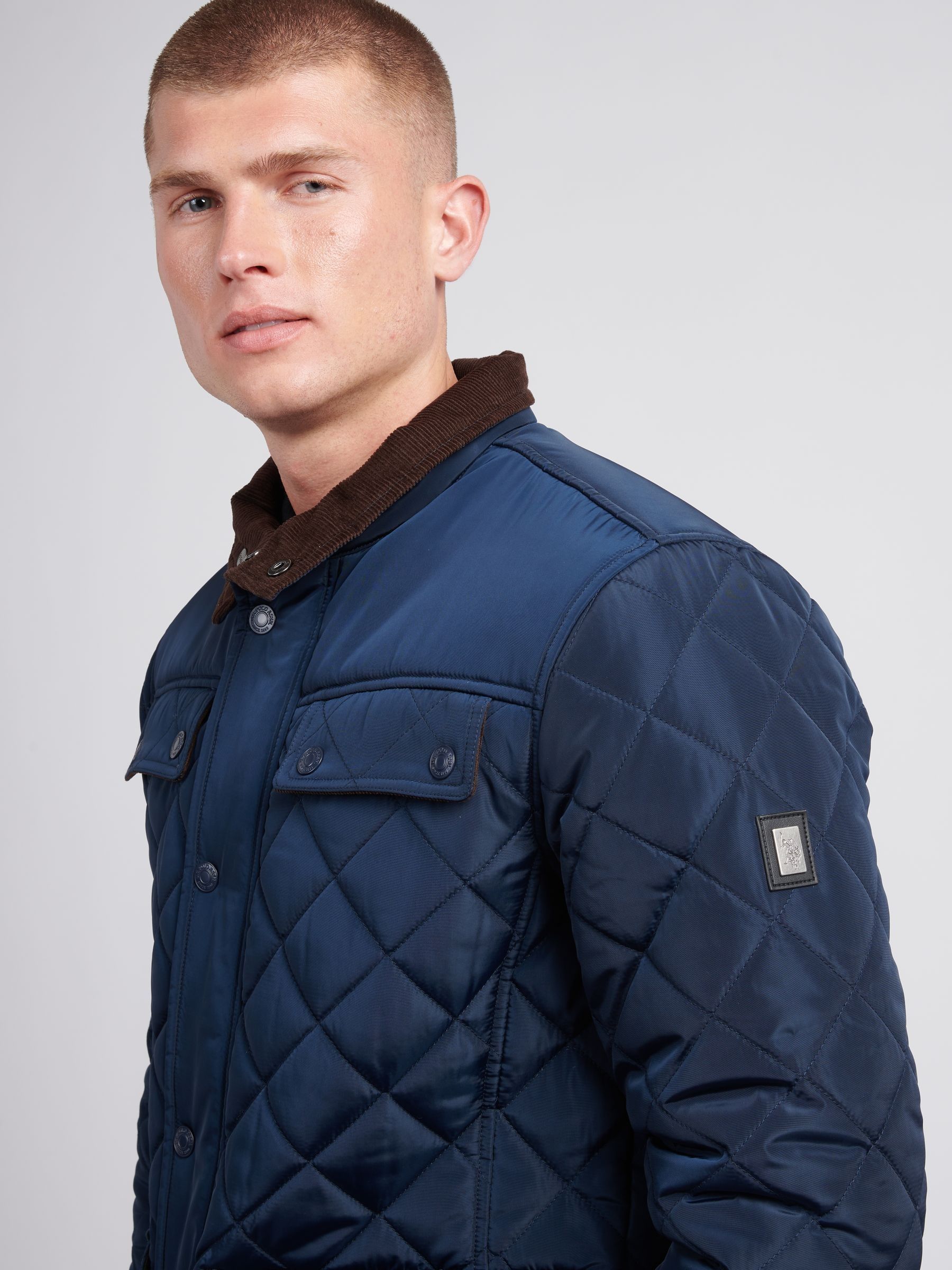 Buy U.S. Polo Assn Blue U.S. Polo Assn. Mens Diamond Quilted Funnel Black Jacket from the Next ...