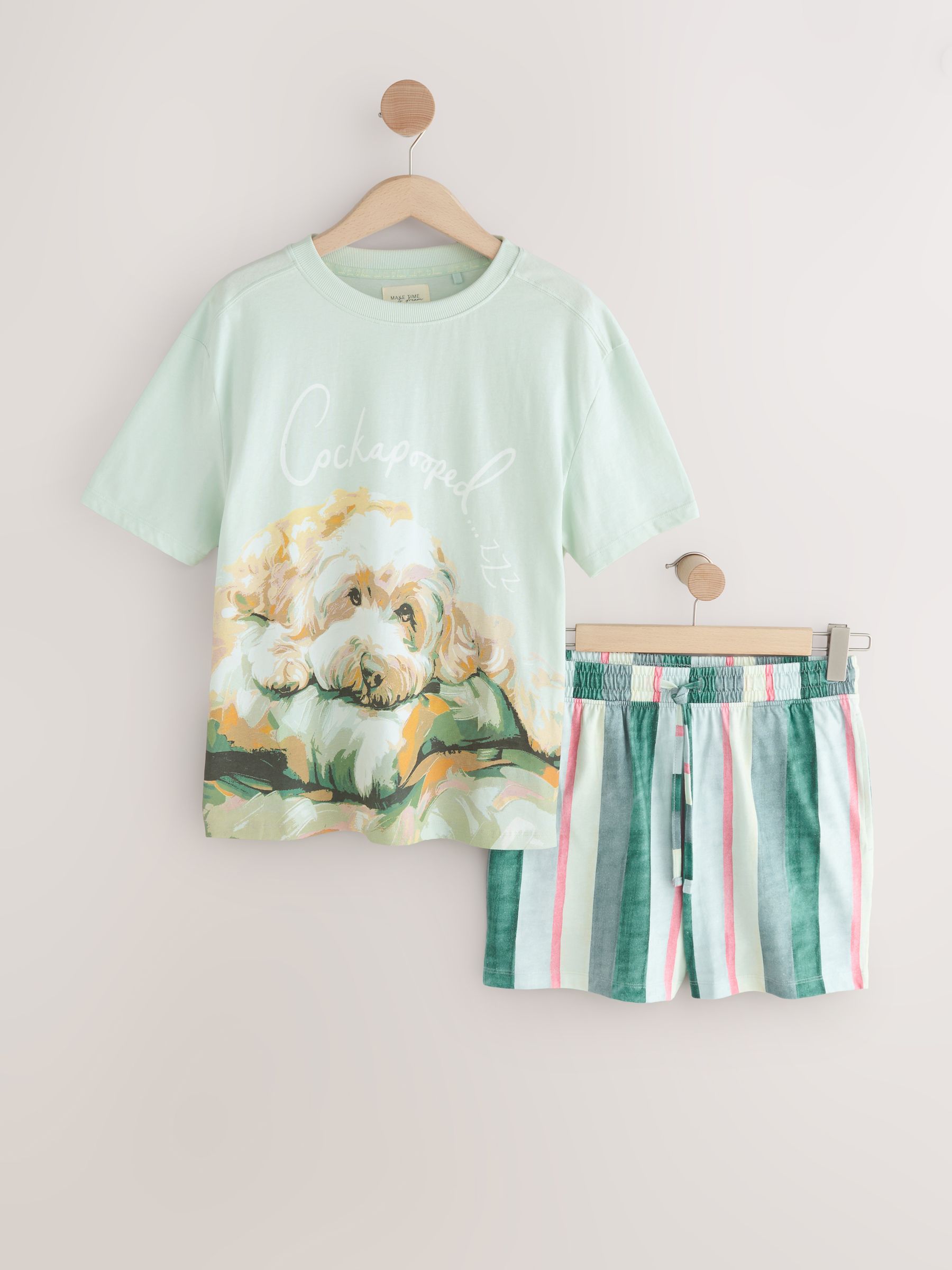 Buy Blue Charlie The Cockapoo 100% Cotton Short Set Pyjamas from the ...