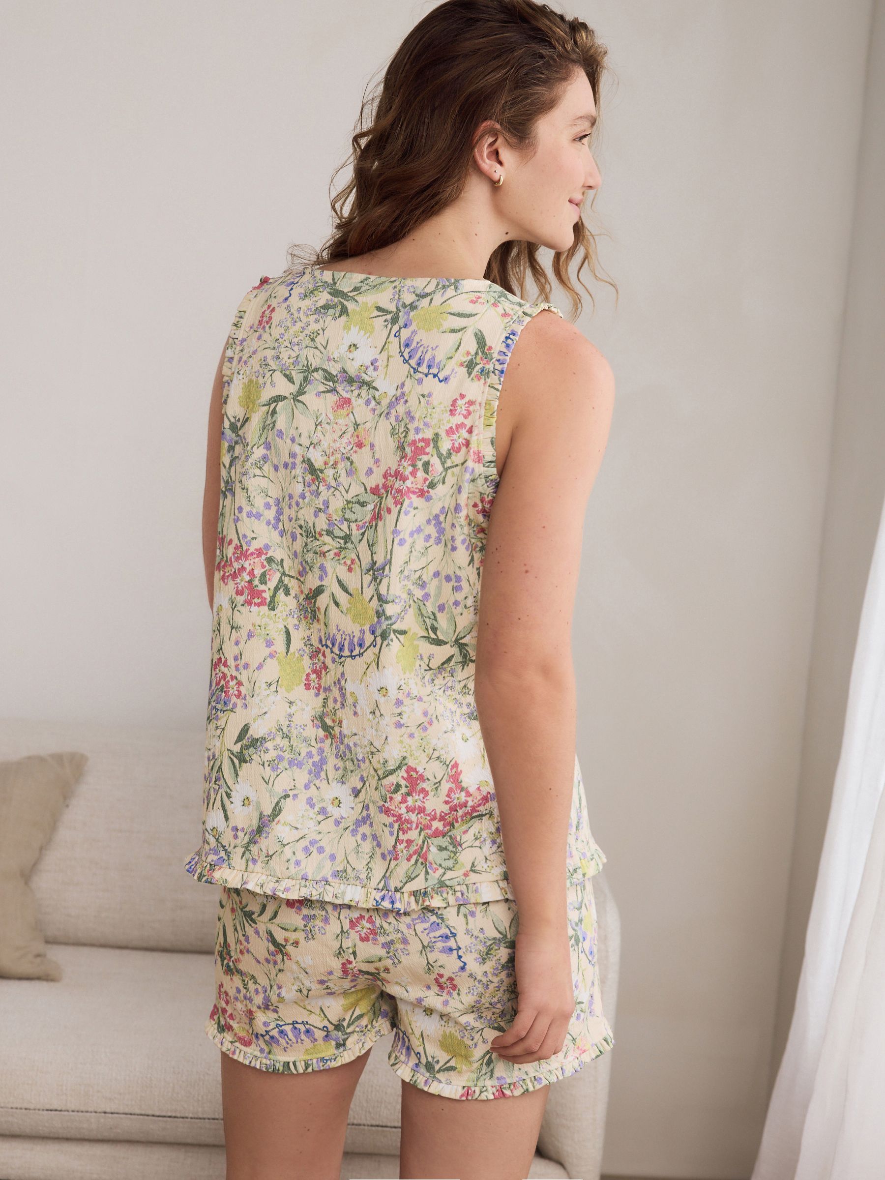 Buy Cream Floral Textured Vest Short Set Pyjamas from the Next UK ...