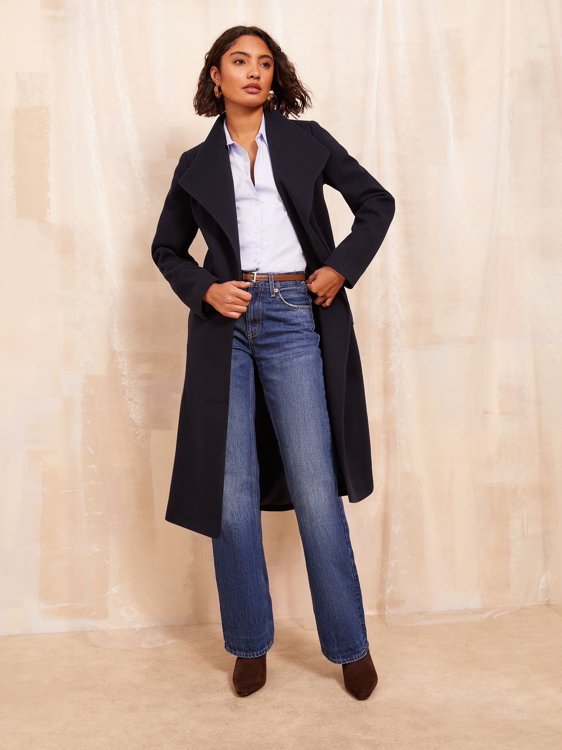 Buy Friends Like These Navy Blue Funnel Wrap Coat from the Next UK ...