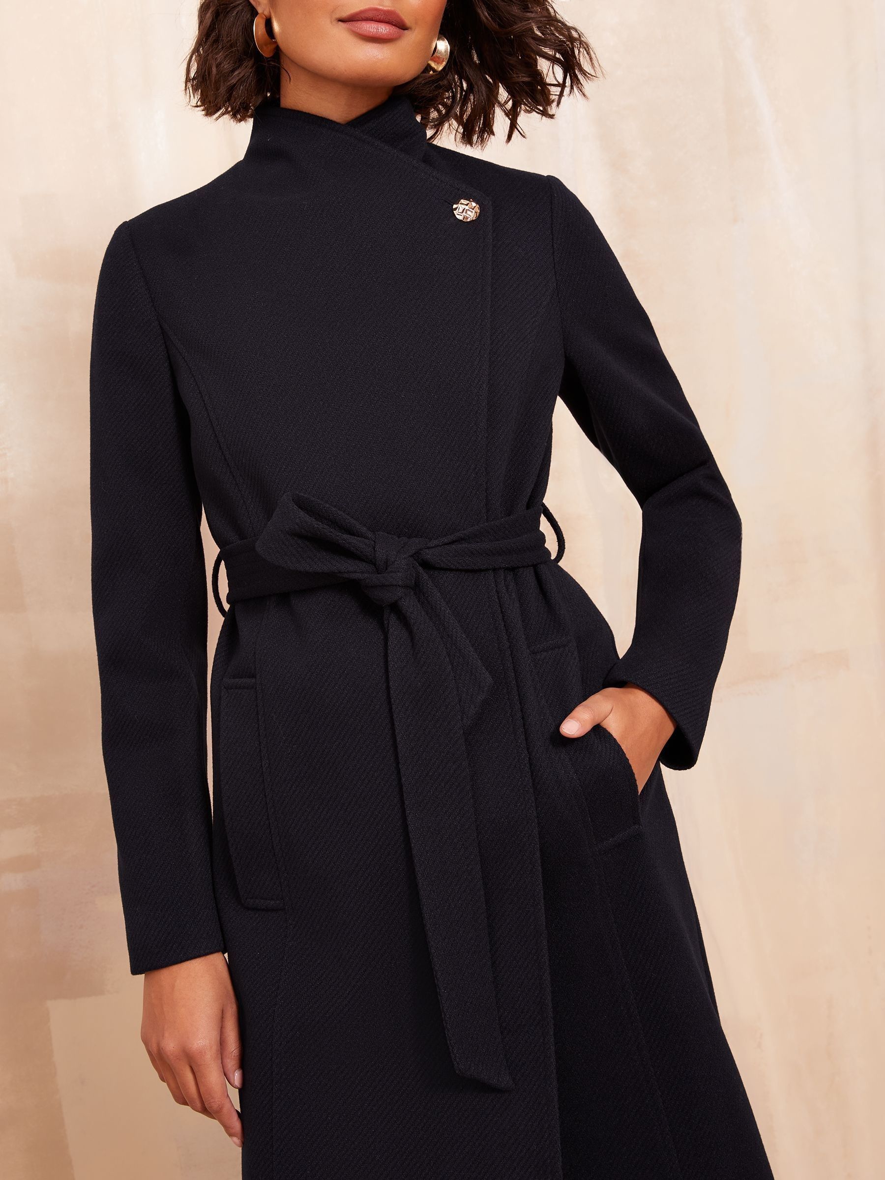 Buy Friends Like These Navy Blue Funnel Wrap Coat from the Next UK ...