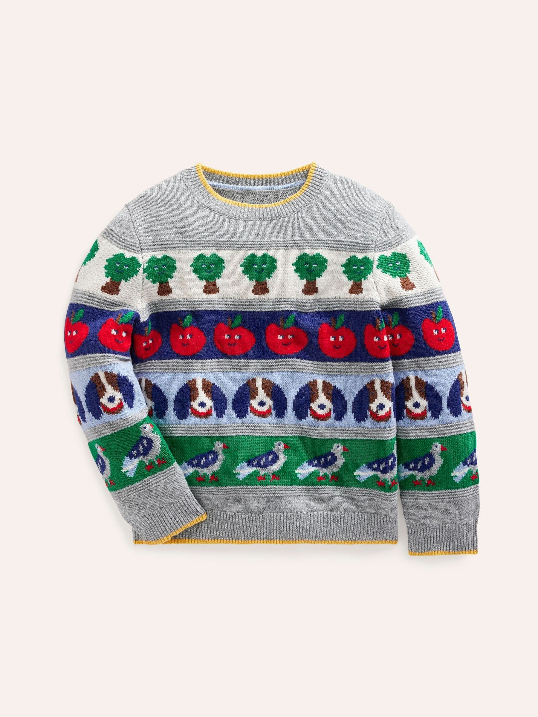 Buy Boden Grey Dog Novelty Fair Isle Pattern Jumper from the Next UK ...