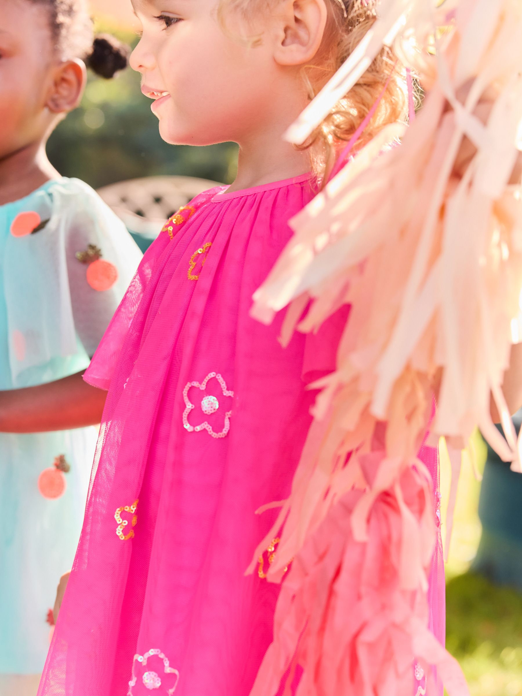 Buy Bright Pink Sequin Mesh Dress (3mths-8yrs) from the Next UK online shop