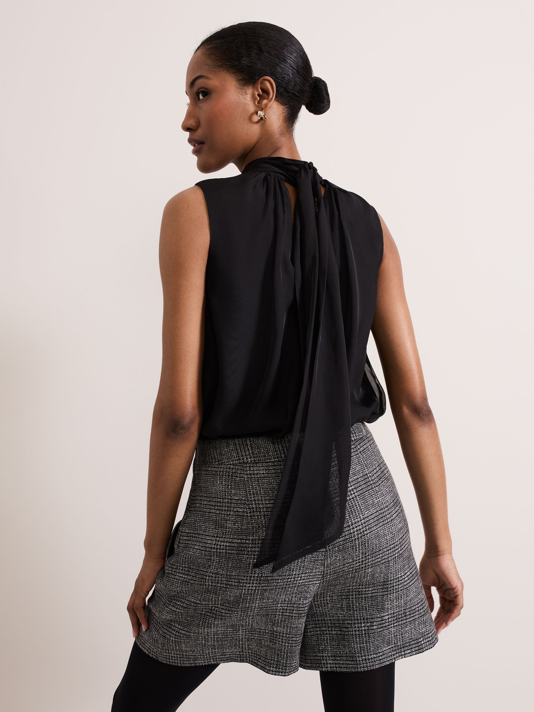 Buy Phase Eight Black Nella High Neck Top from the Next UK online shop
