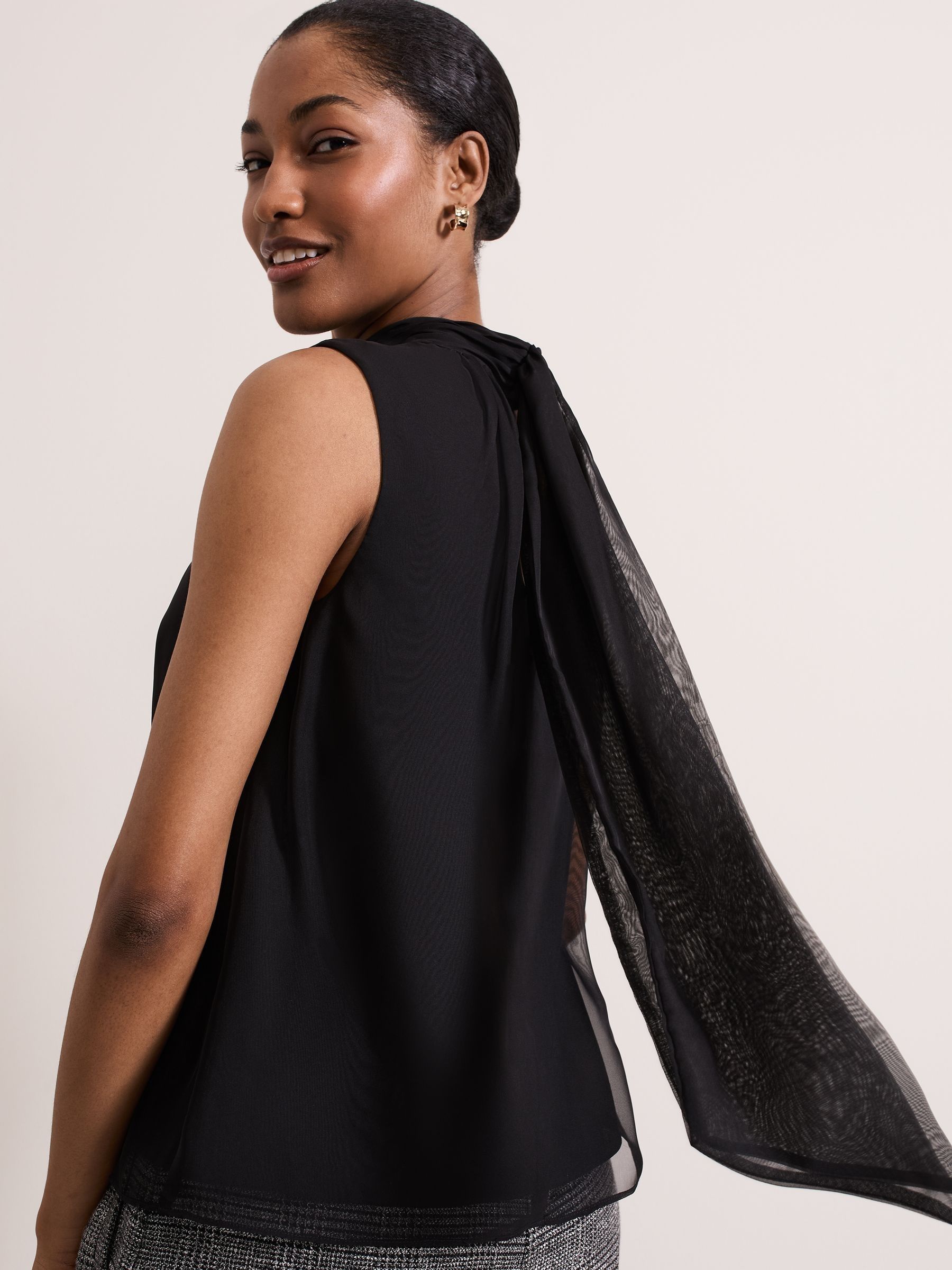 Buy Phase Eight Black Nella High Neck Top from the Next UK online shop