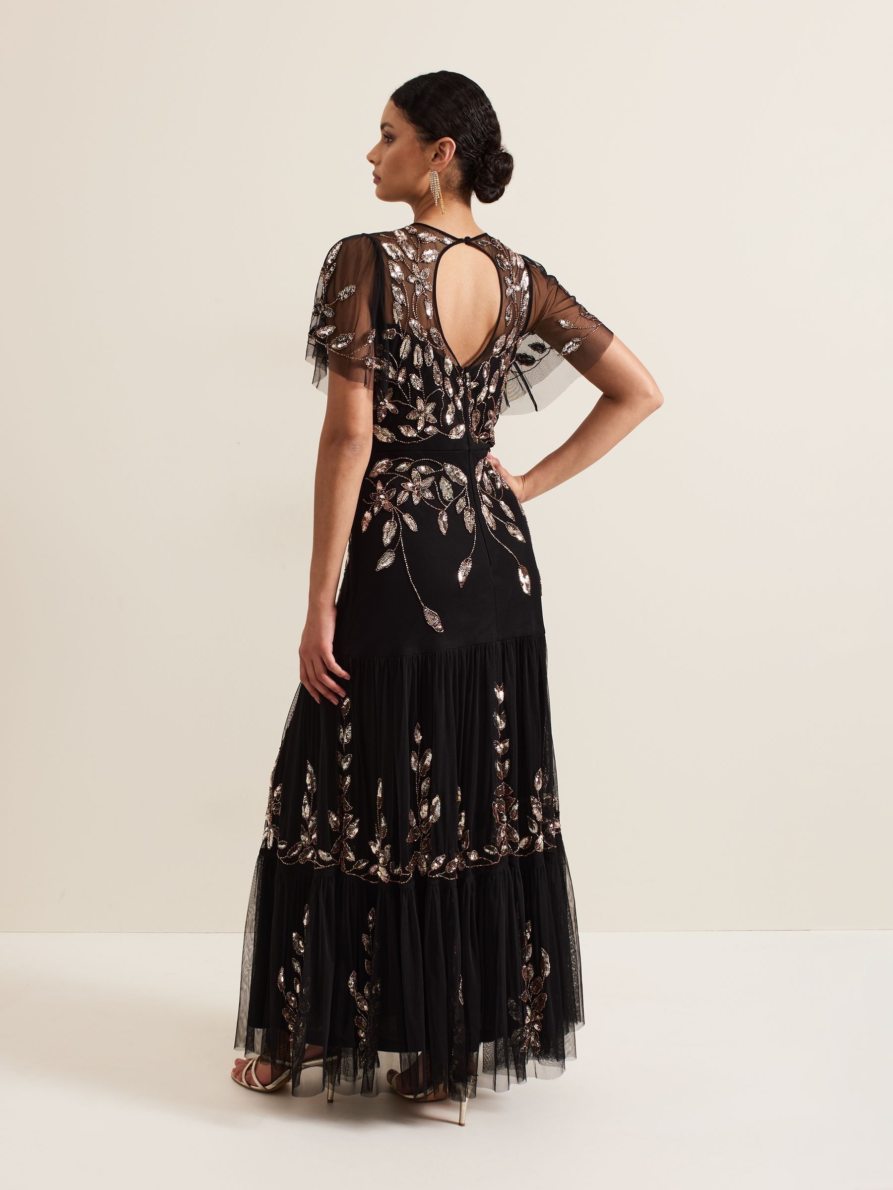 Buy Phase Eight Black Hilary Embellished Midi Dress from the Next UK ...