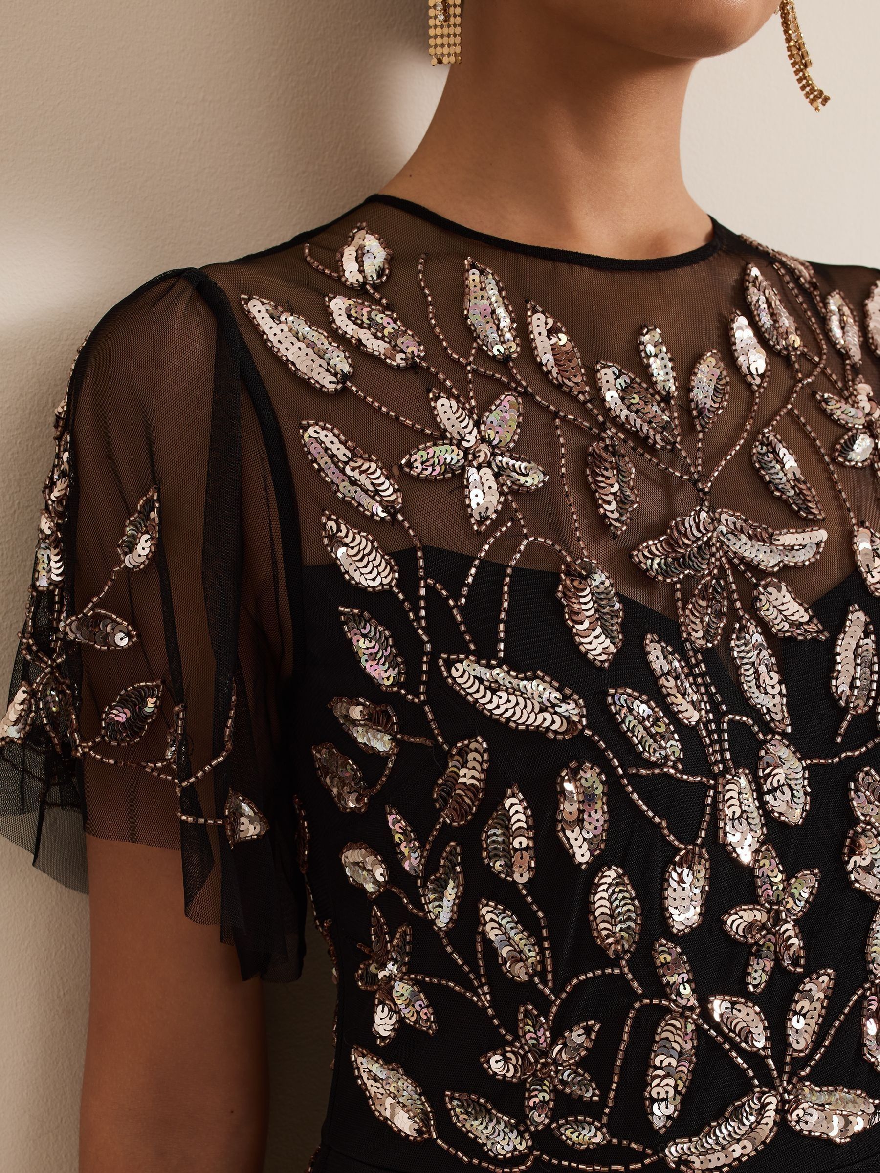 Buy Phase Eight Black Hilary Embellished Midi Dress from the Next UK ...