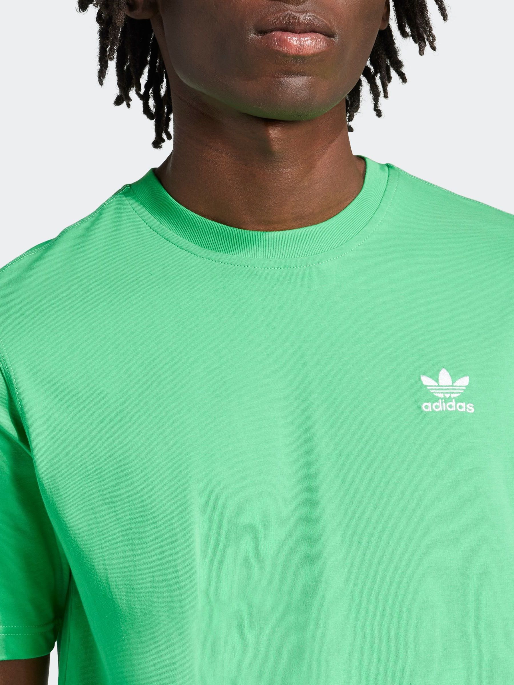 Buy adidas Originals Green Trefoil Essentials 100% Cotton T-Shirt from ...
