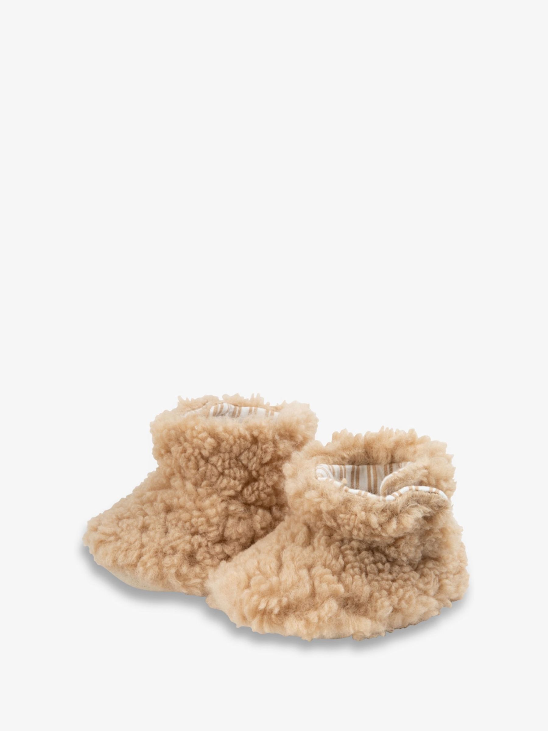 Buy The Little Tailor Natural Plush Lined Chunky Sherpa Booties Fleece ...