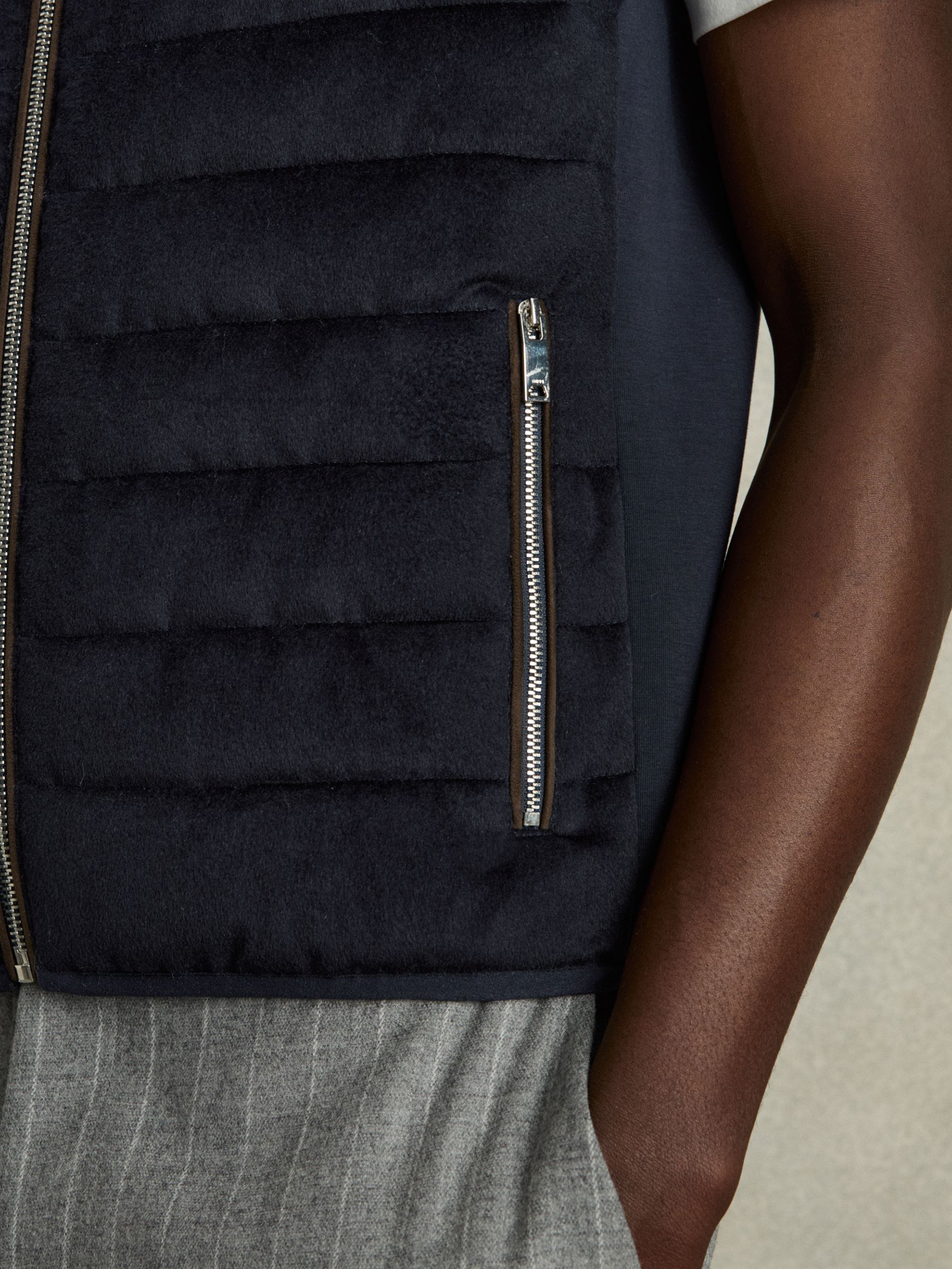 Buy Reiss Navy Field Brushed Jersey Quilted Gilet from the Next UK ...