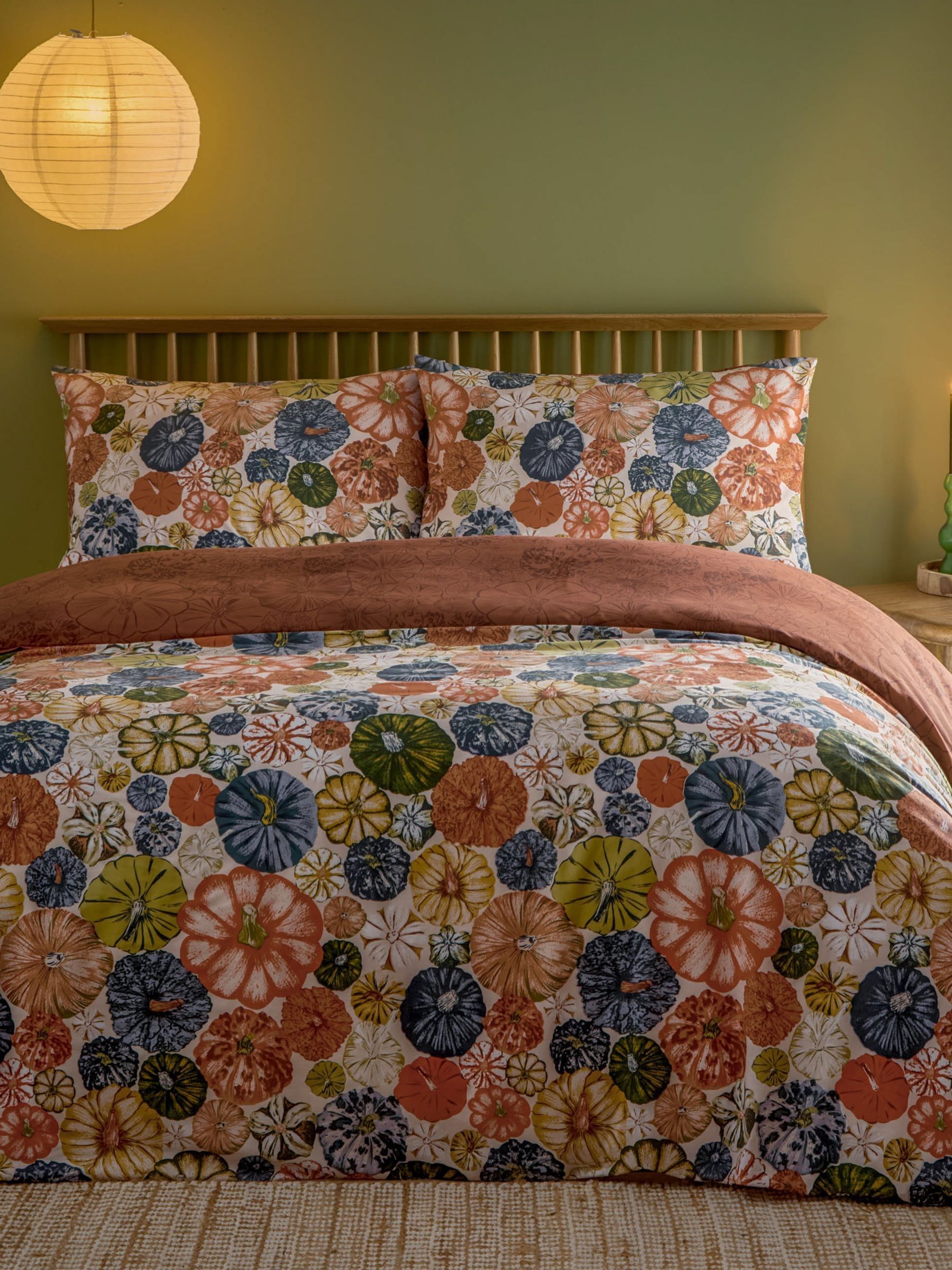 Buy Furn Brown Pecan Picking Patch Pumpkin Duvet Cover and Pillowcase ...