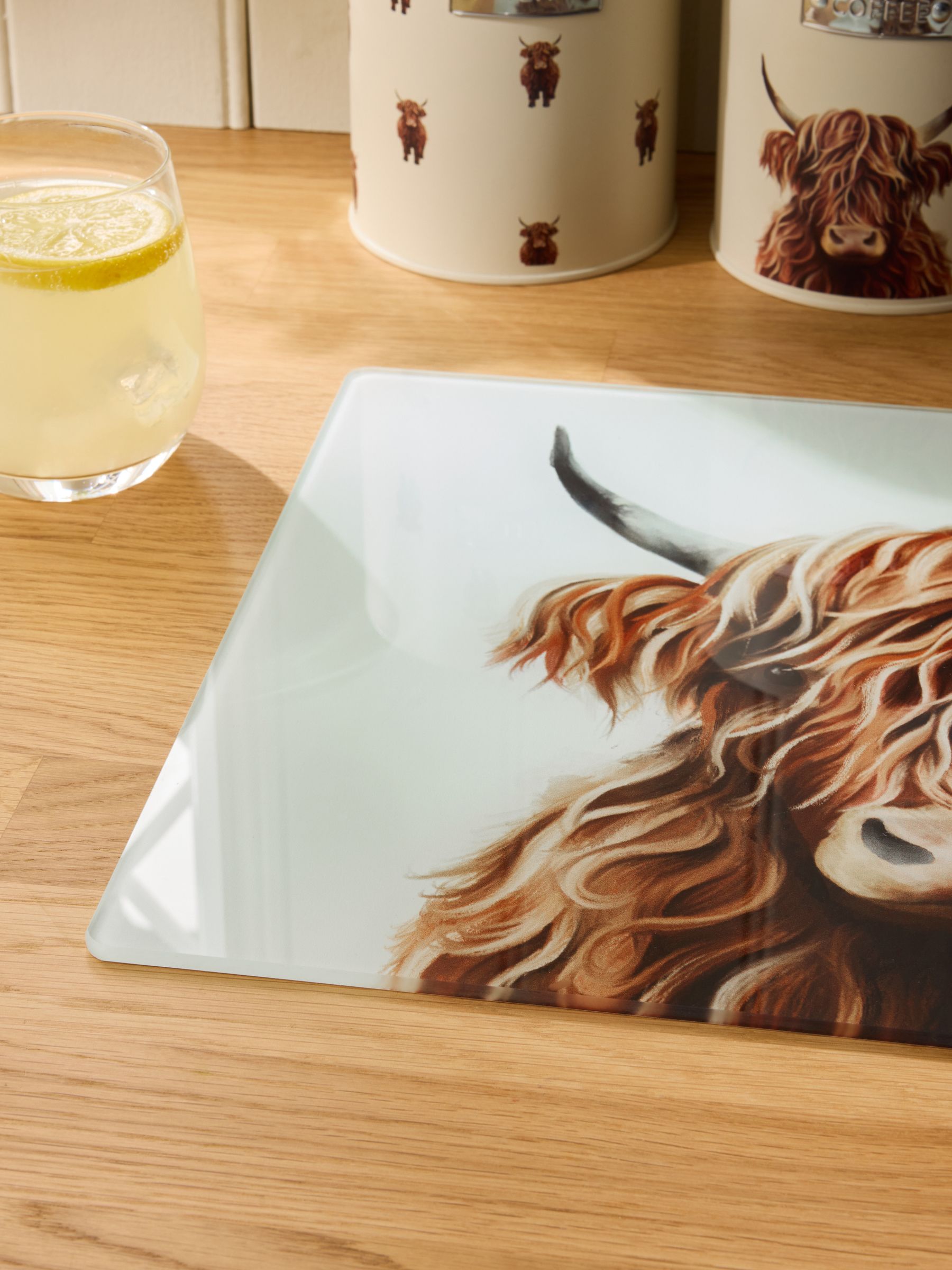 Buy Natural Hamish The Highland Cow Glass Worktop Saver from the Next ...