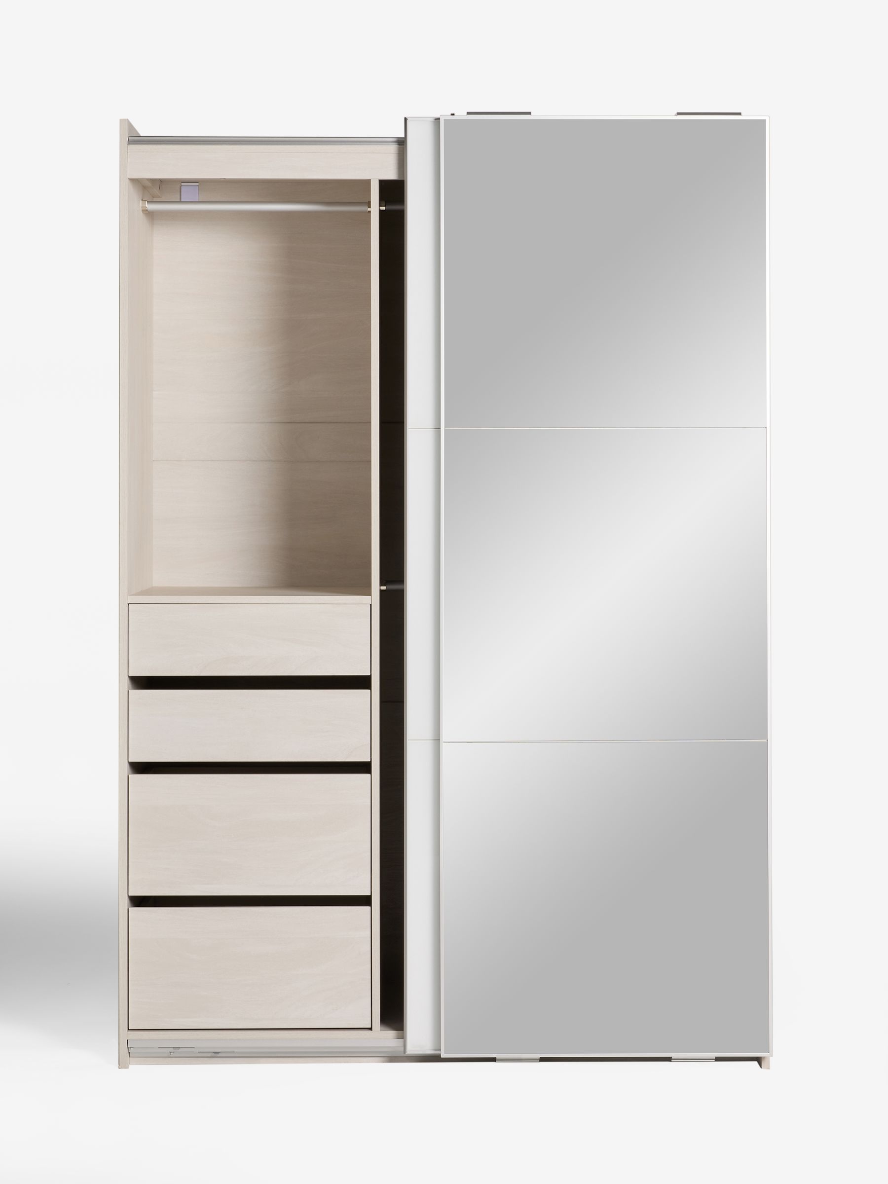 Buy White Sloane Glass 1.5m Sliding Semi Fitted Wardrobe from the Next ...