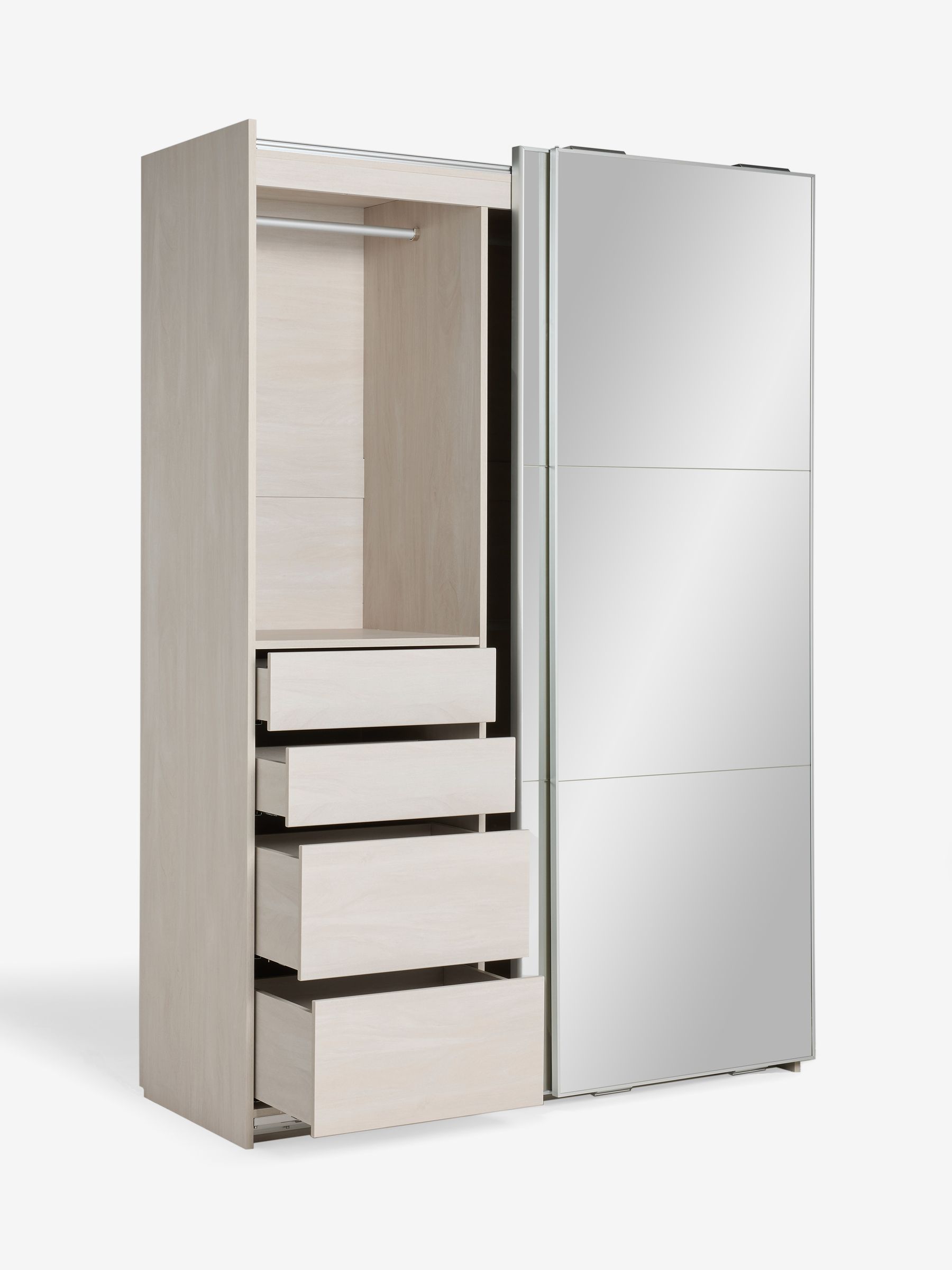 Buy Mirror Sloane Glass 1.5m Sliding Semi Fitted Wardrobe from the Next ...