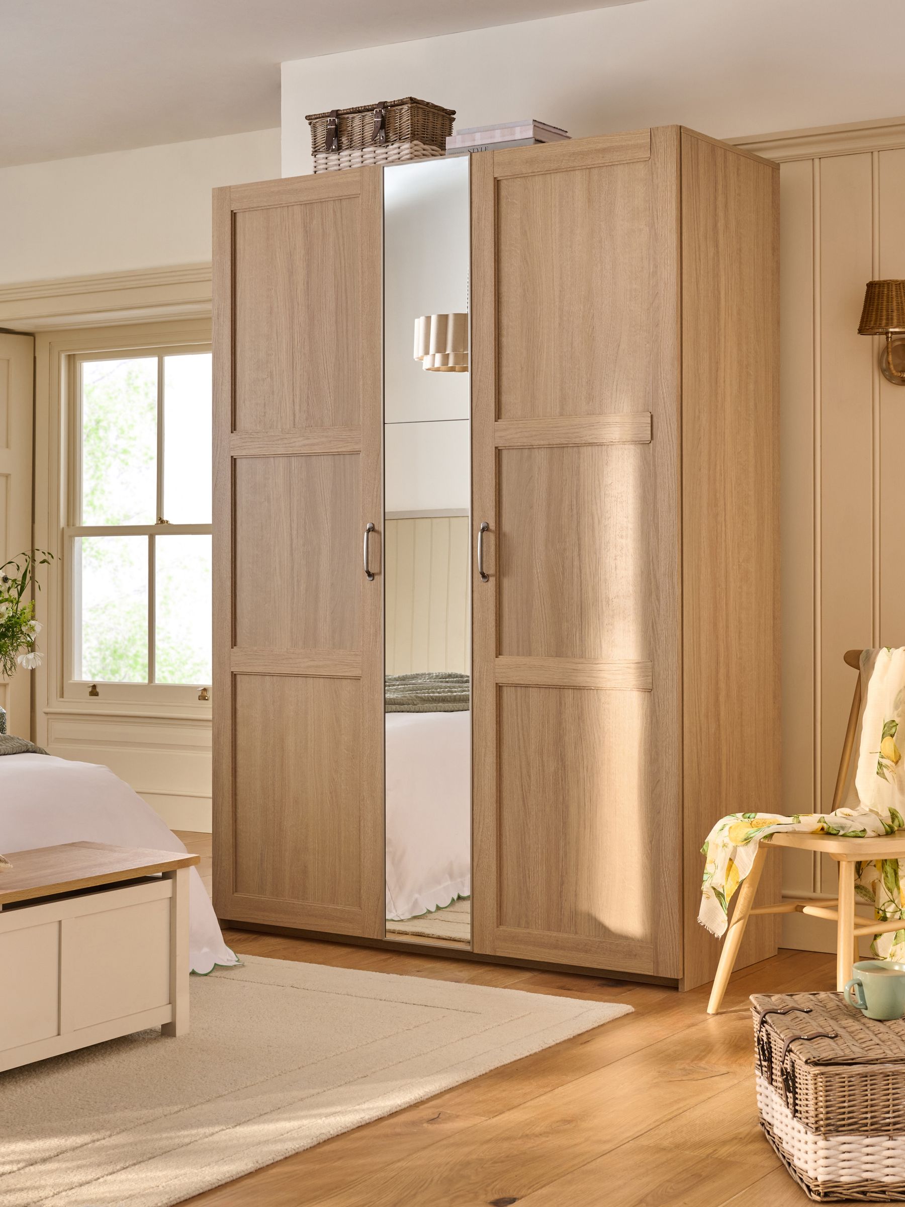 Buy Mid Natural Malvern Statement Oak Effect Triple Wardrobe from the ...