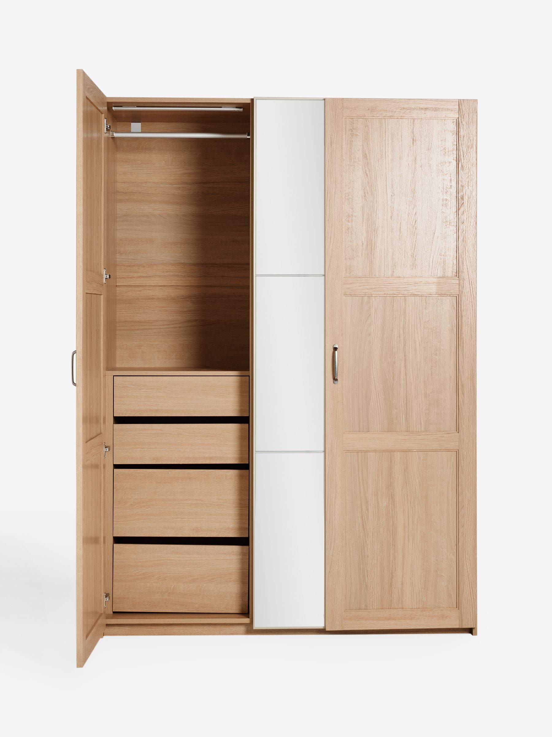 Buy Mid Natural Malvern Statement Oak Effect Triple Wardrobe from the ...