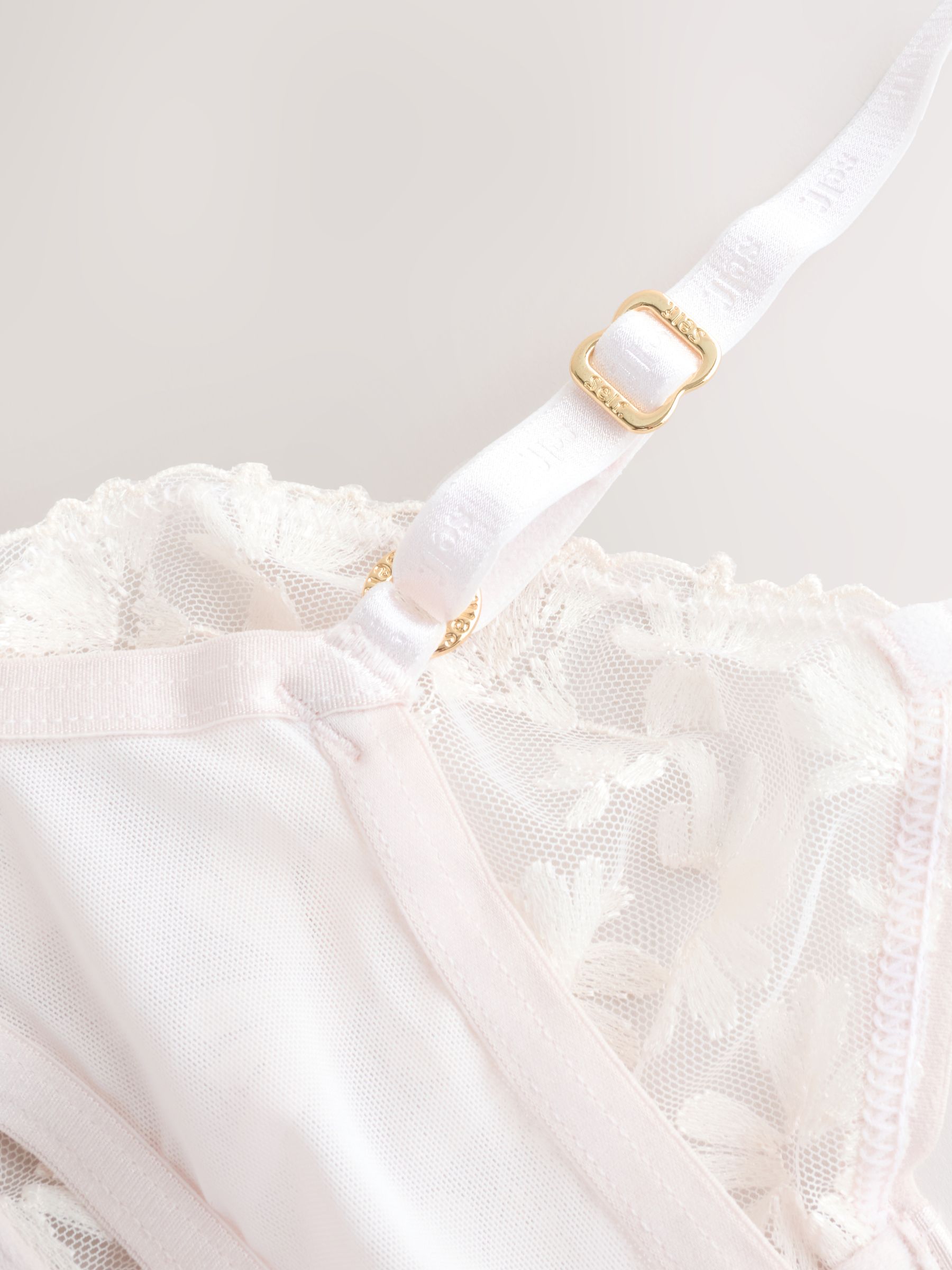 Buy self. Cream Non Pad Balcony Floral Print Lace Bra from the Next UK ...