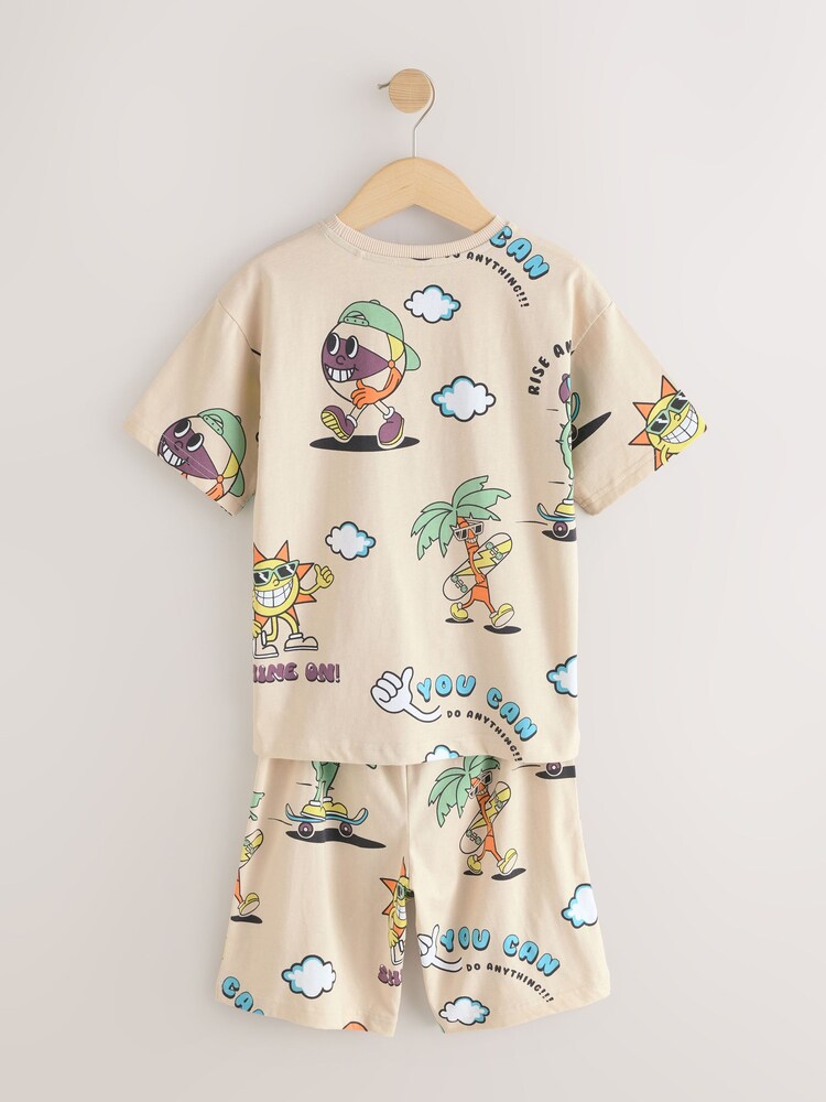 Buy Black/Green 100% Cotton Shorts Tie Dye Skate Sun Pyjamas 3 Pack ...