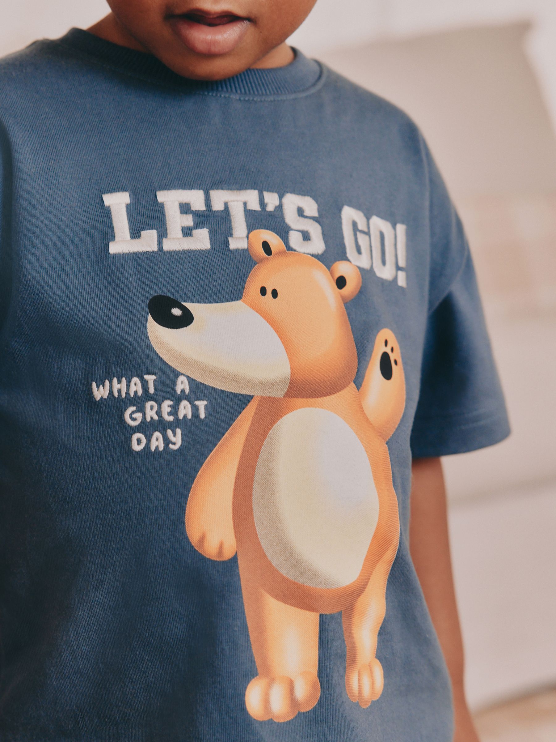 Buy Blue/Brown Bear Stripe Pyjamas 2 Pack (9mths-10yrs) from the Next ...