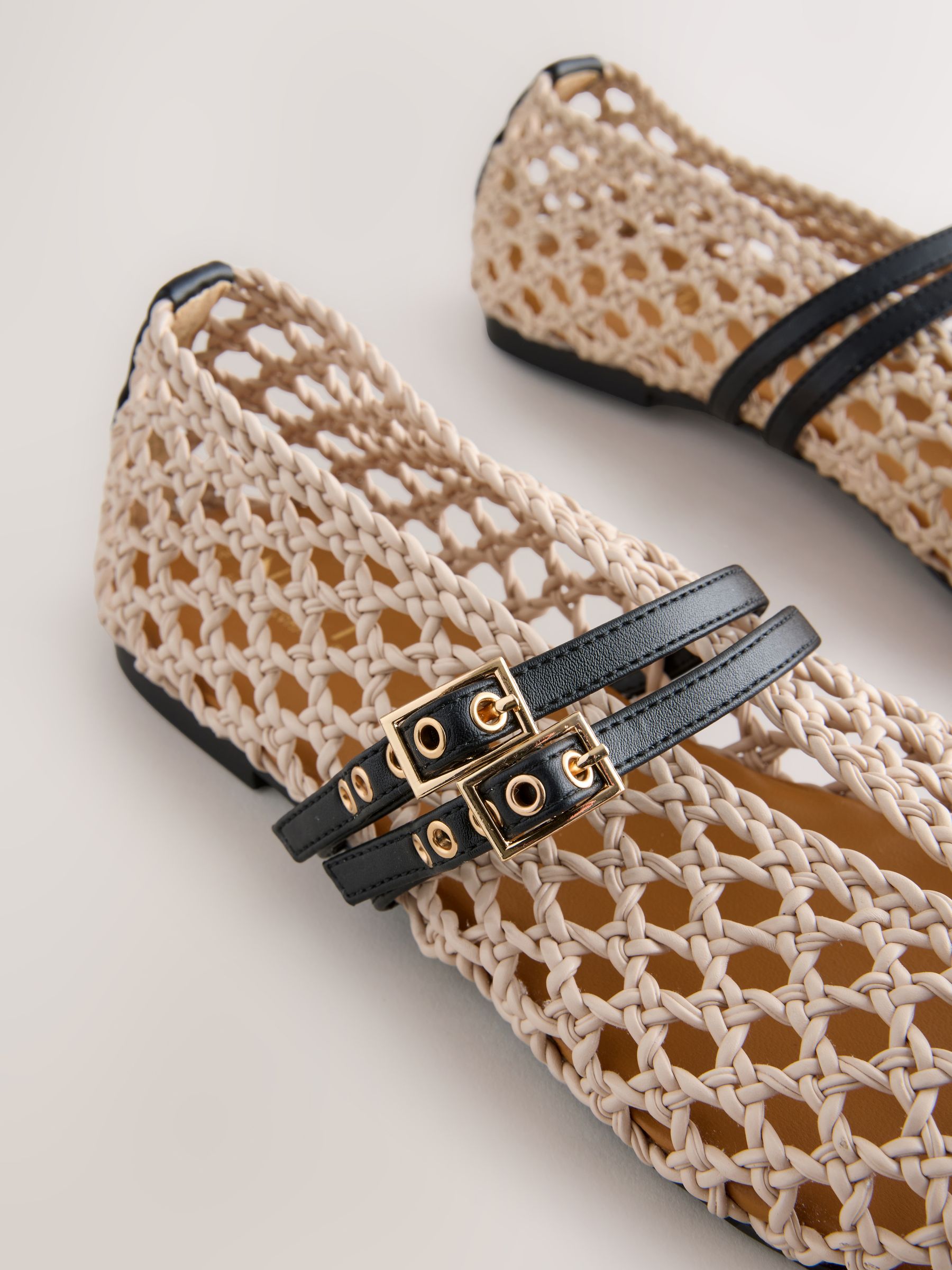 Buy Natural Forever Comfort® Round Toe Weave Double Mary Jane Shoes ...