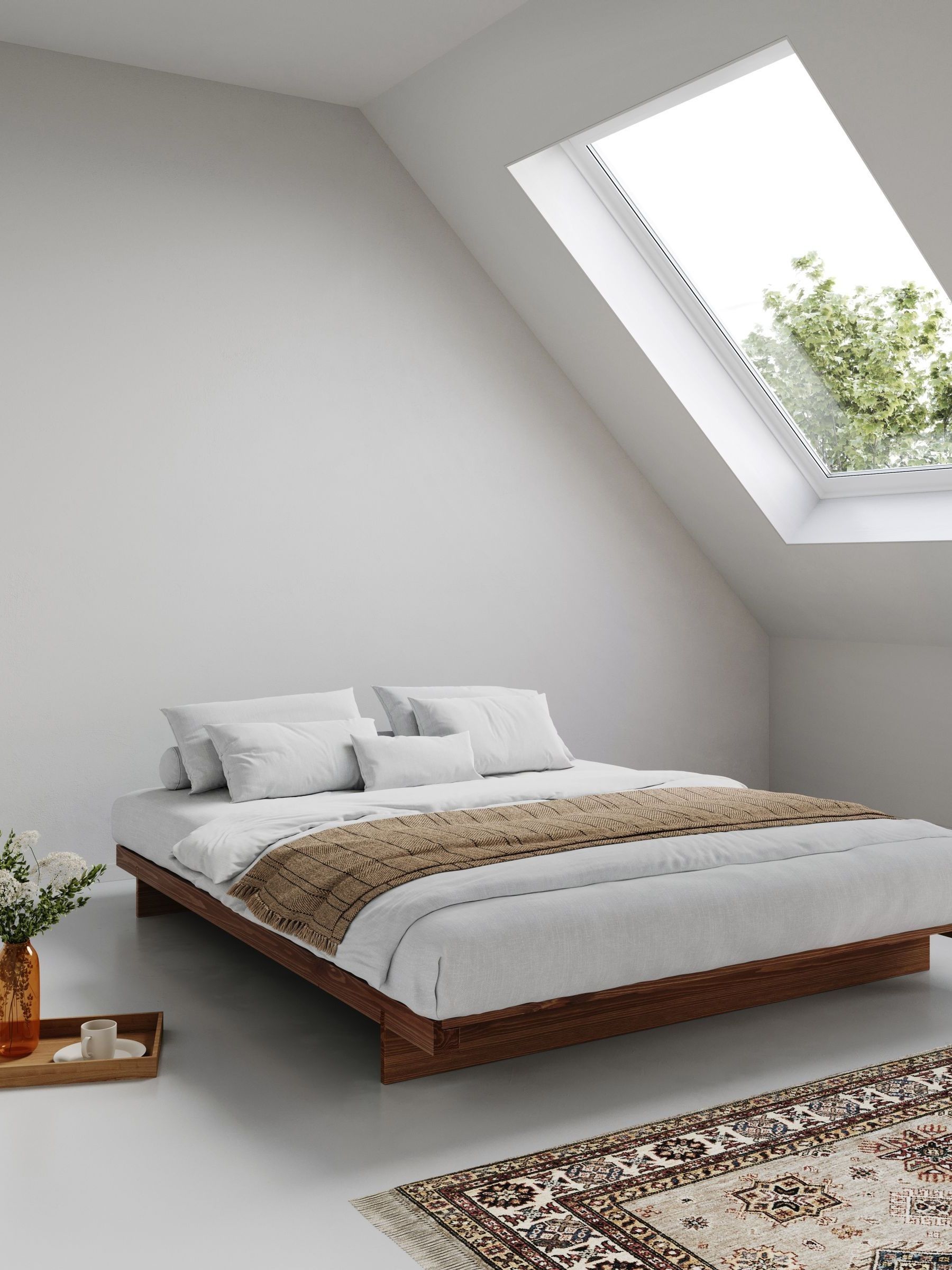 Buy Get Laid Beds Brown Low Fuji Solid Wood Attic No Headboard Bed from the Next UK online shop