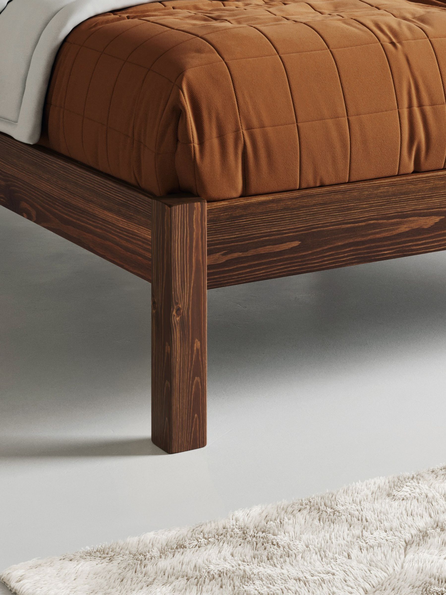 Buy Get Laid Beds Brown Knight Solid Wood Space Saver Square Leg Bed ...