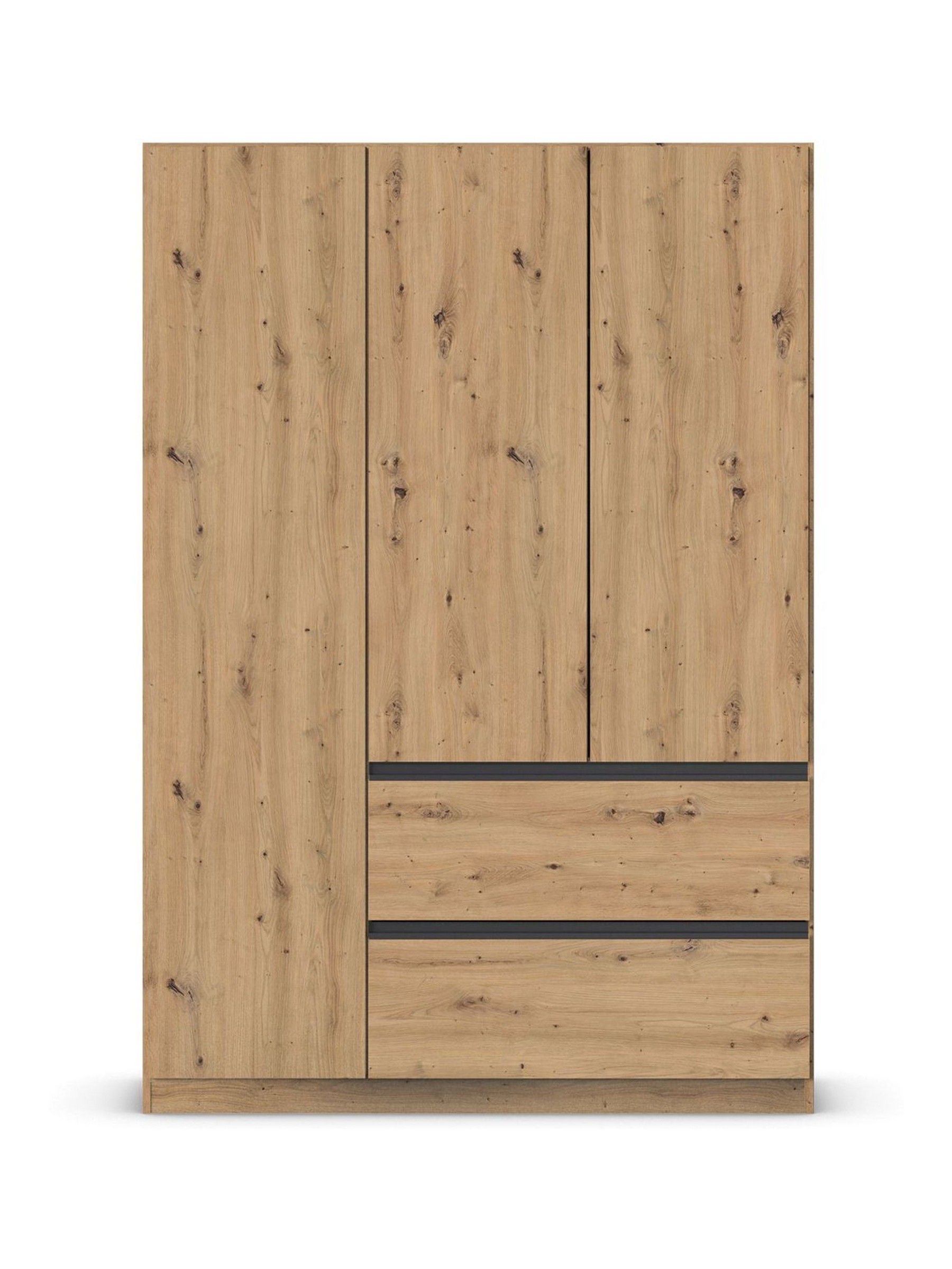 Buy Rauch Natural Fosta Wood Semi Fitted Triple Wardrobe from the Next ...